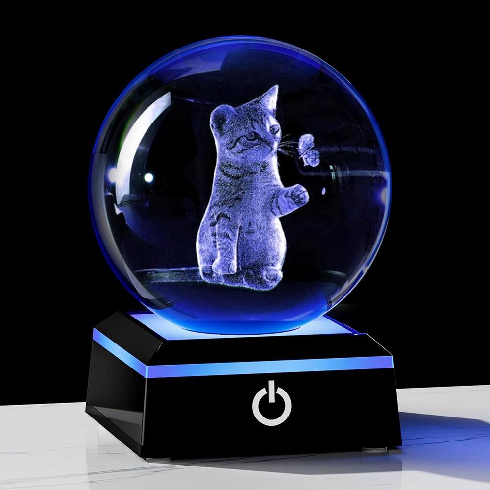 Schertz 3D Cat Crystal Ball – Cat Figurine Home Decor & Collectible ...