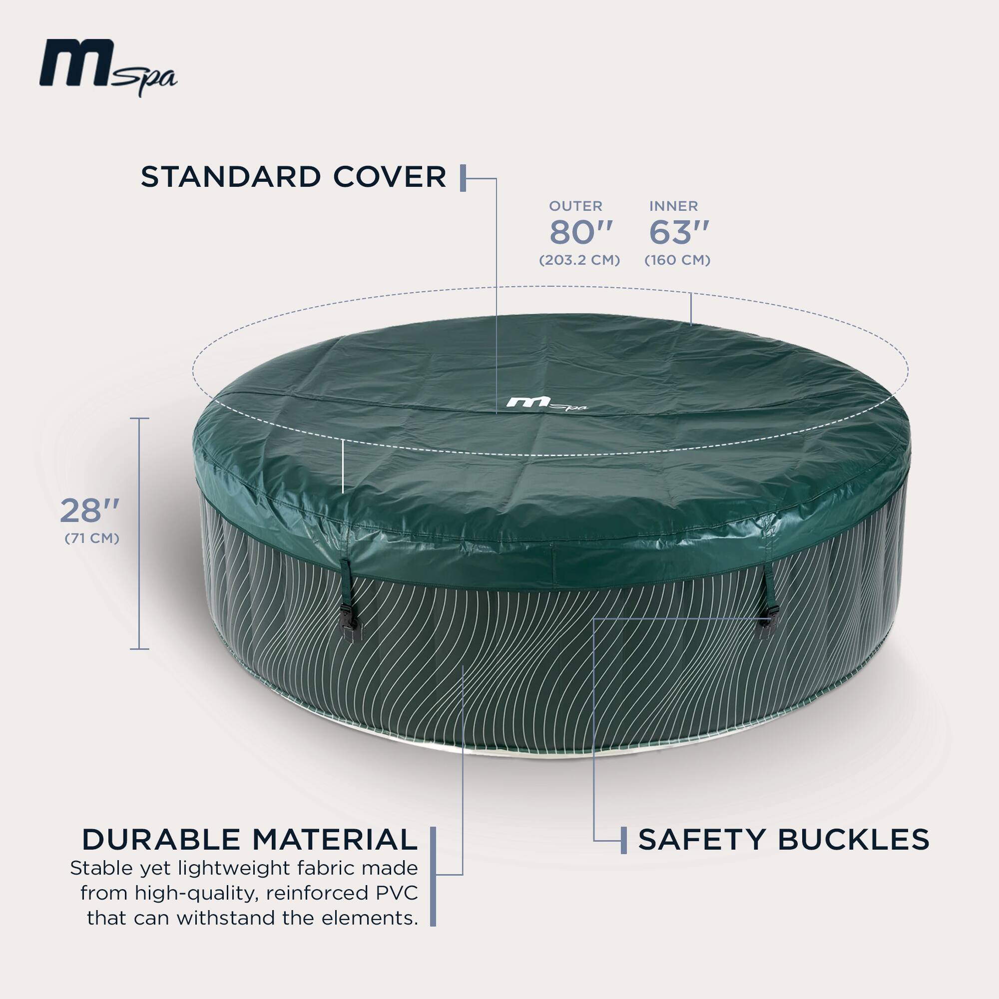 MSpa Round Inflatable Spa, 4 to 6 Person Hot Tub w/ LED & Energy ...