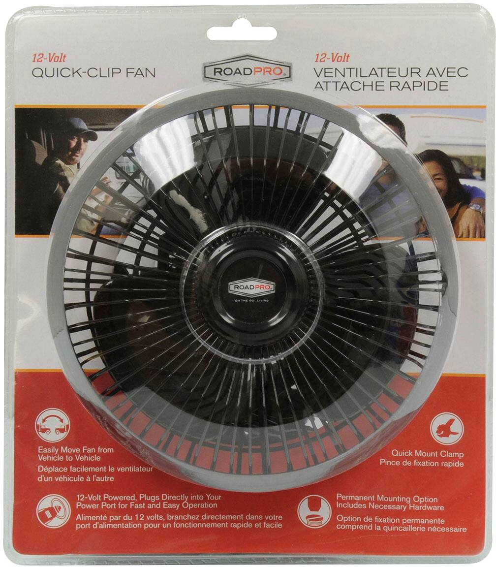 Best Buy: RoadPro 12 Volt Quick Clip Oscillating Fan Black RP-1137
