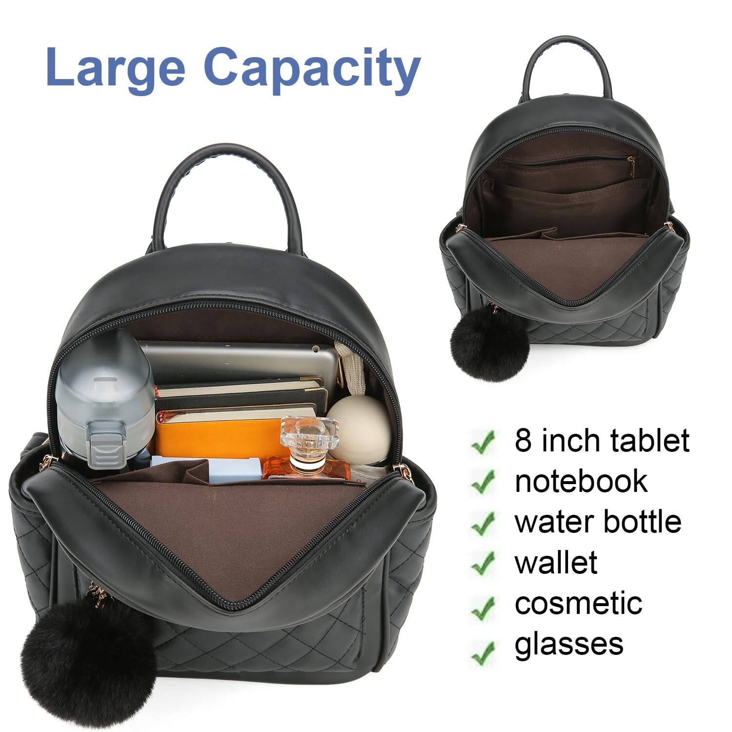 Cozy Serene Fashion Mini Backpack Purse Small Cute Plaid Leather Women ...