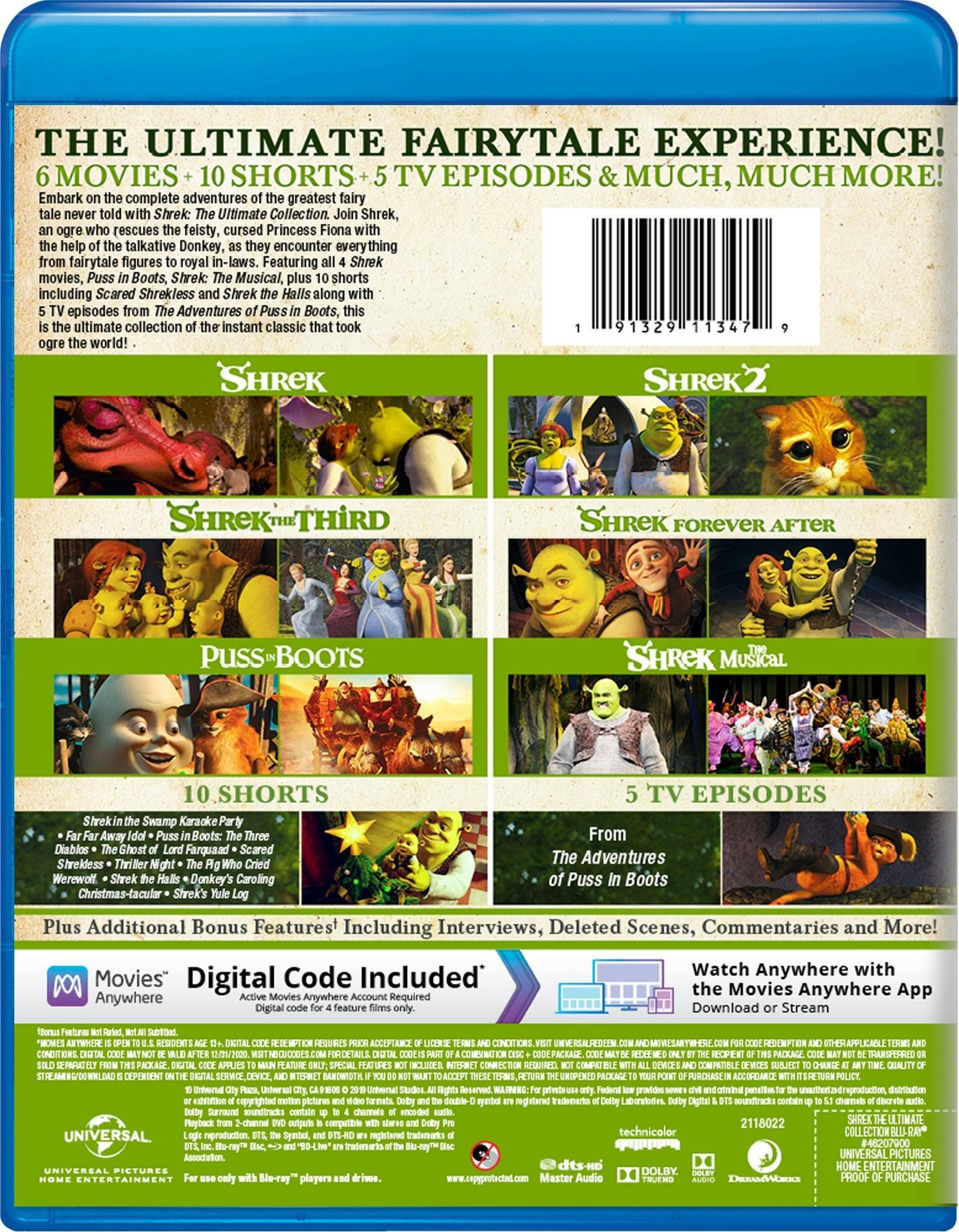 Shrek: The Ultimate Collection (Blu ray + Digital HD) [Blu ray ...
