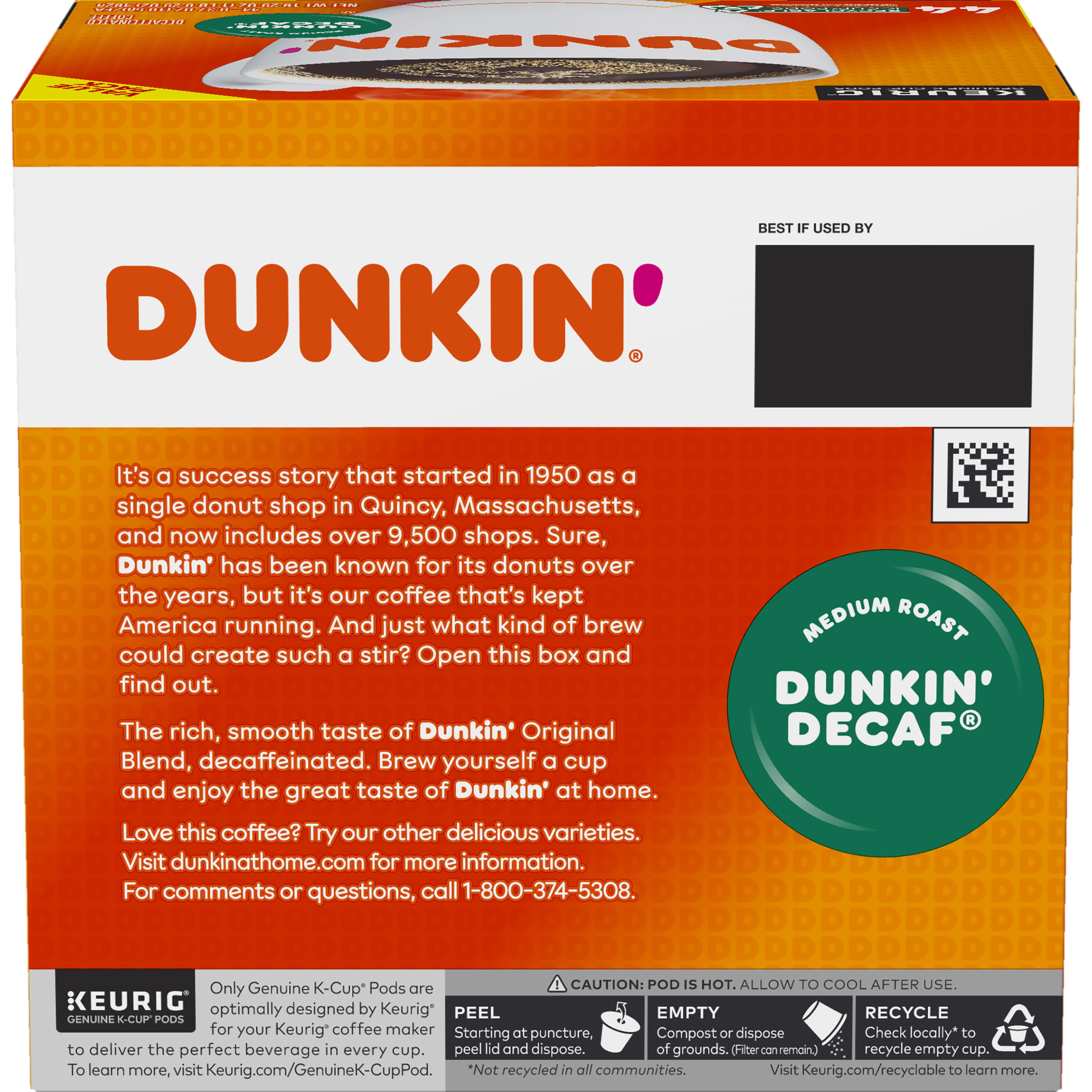 Dunkin' Donuts Dunkin' Decaf K-Cup Pods (44-Pack) 5000355615 - Best Buy