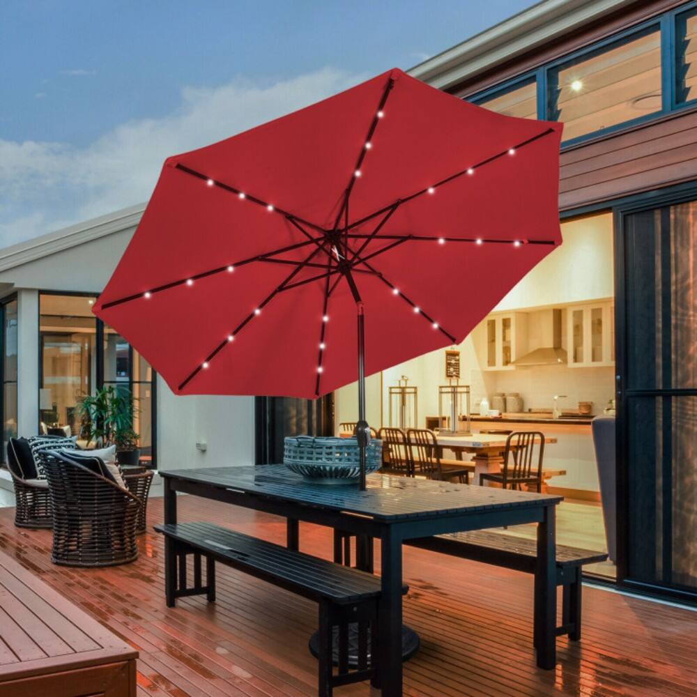 Mondawe 10 Feet Outdoor Patio Umbrella with Bright Solar LED Lights ...