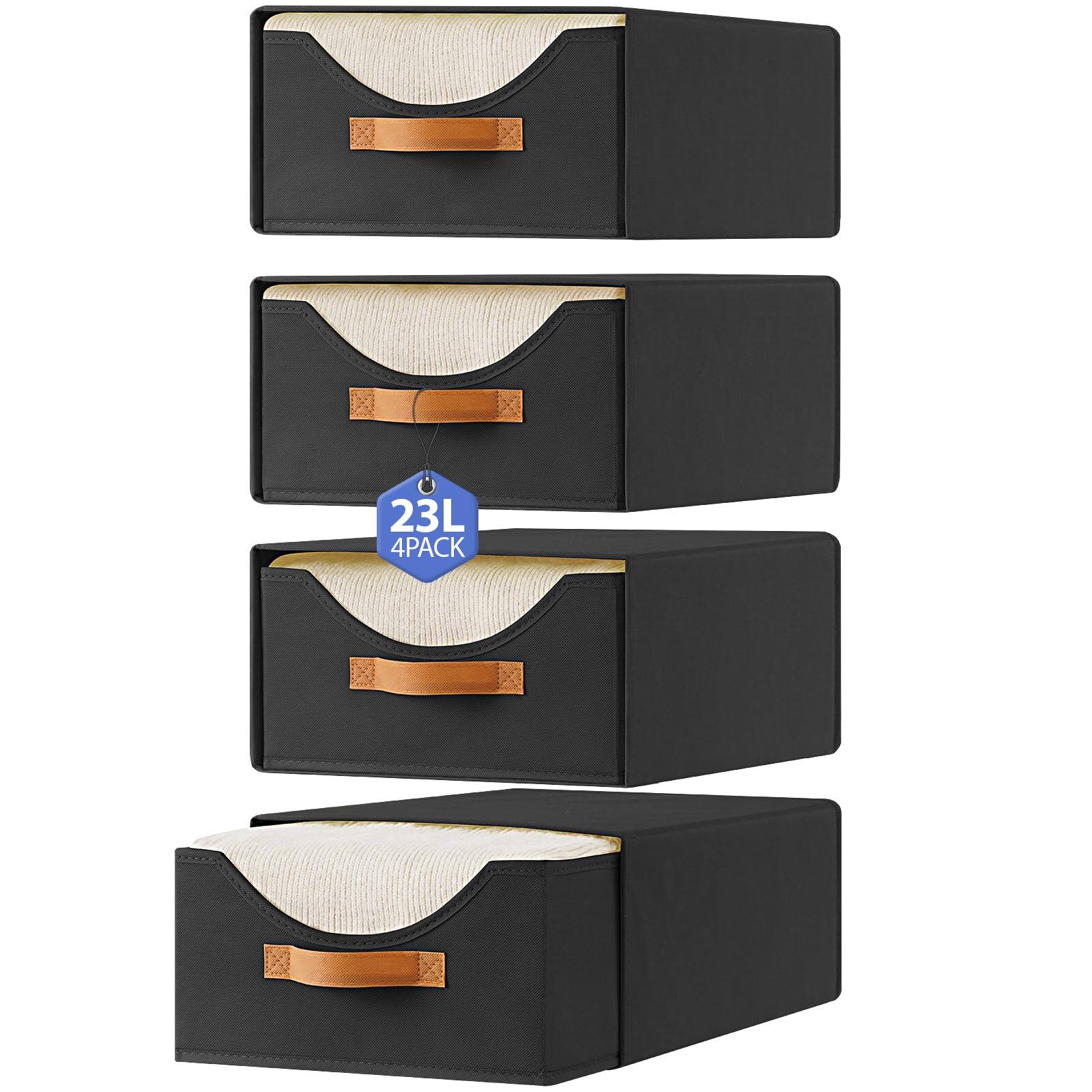 Dazzling Pops 16.5 Closet Drawers and Size Clothes Storage Bins Push ...