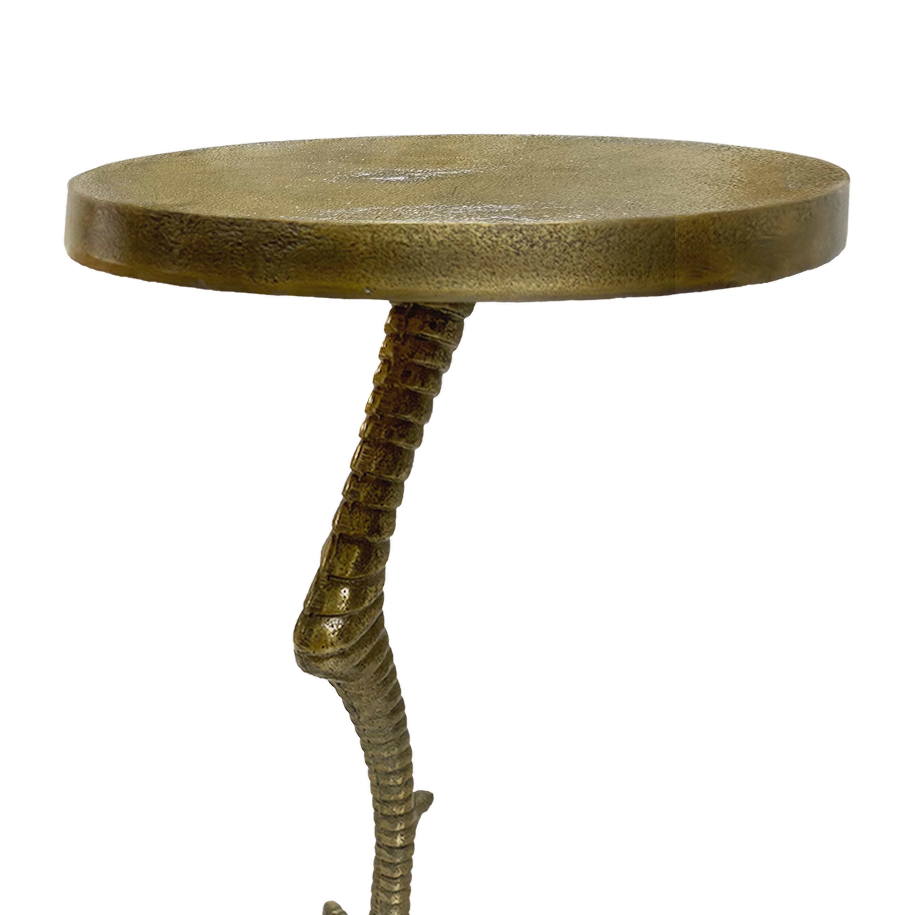Manhattan Lane 19 Inch Side End Table, Antique Aluminum Cast, Round Top ...