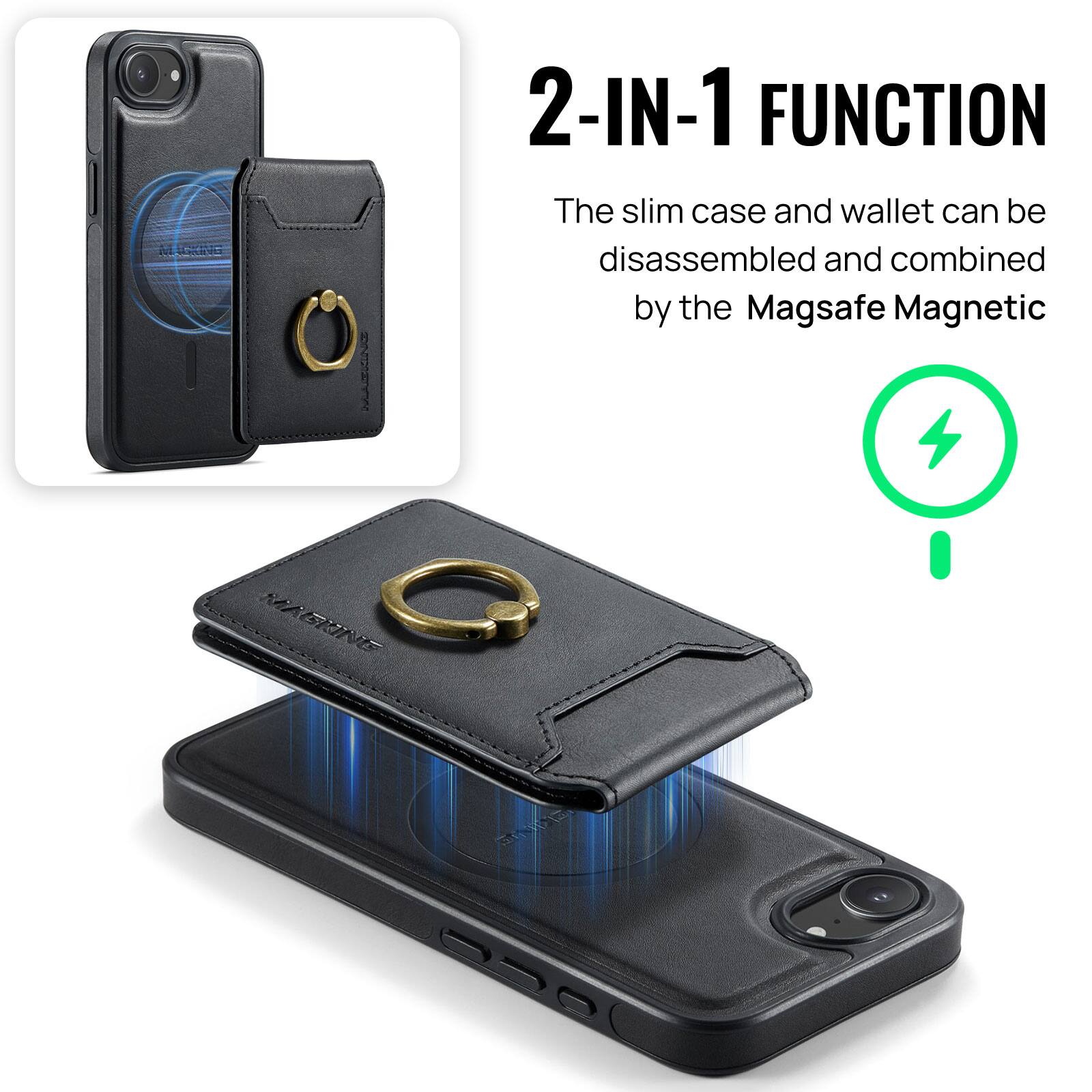 Dteck Mag Safe Wallet Case for Apple iPhone 17e/16e,2 in 1 Detachable ...