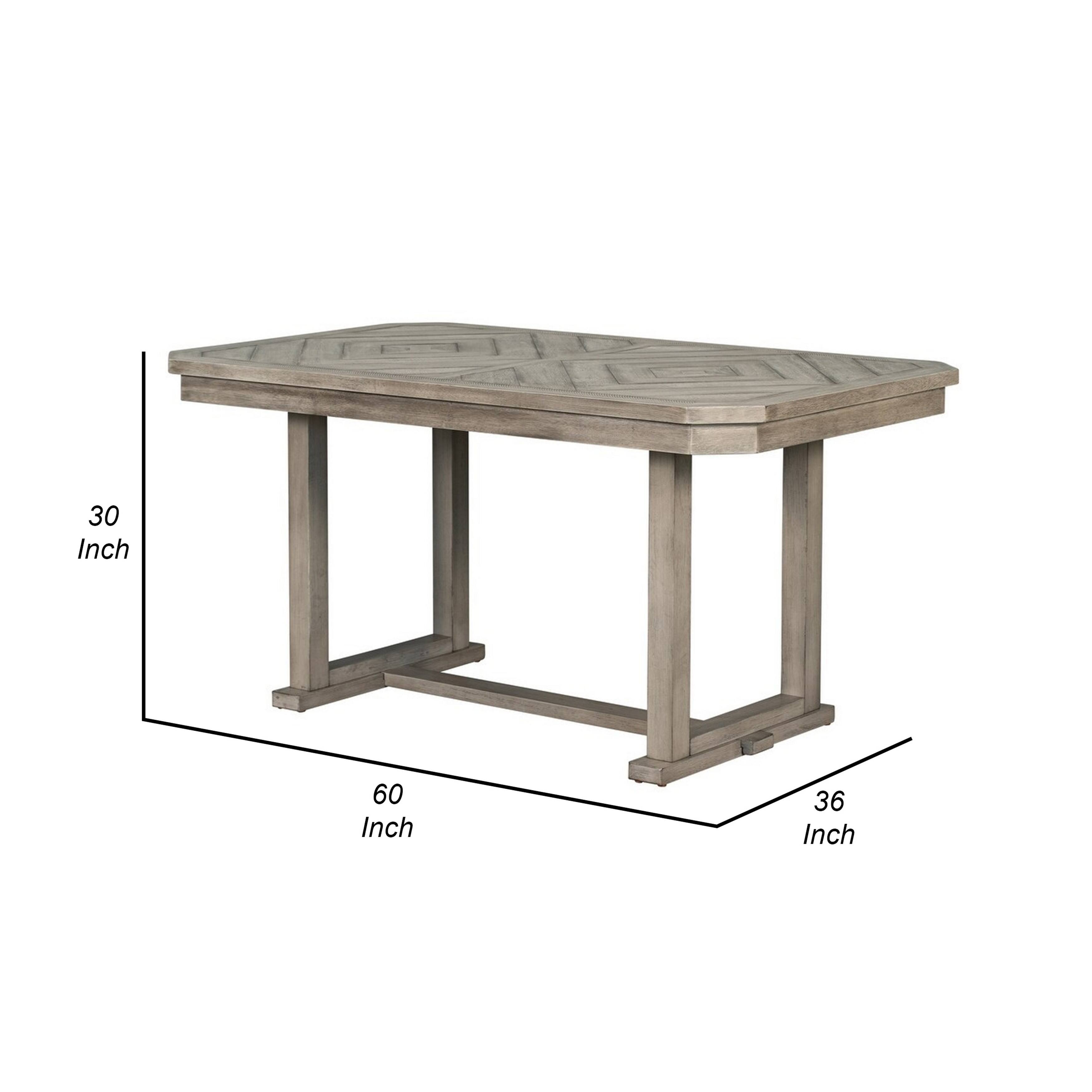 Manhattan Lane Lais 60 Inch Dining Table, Rectangular, Diamond Wood ...