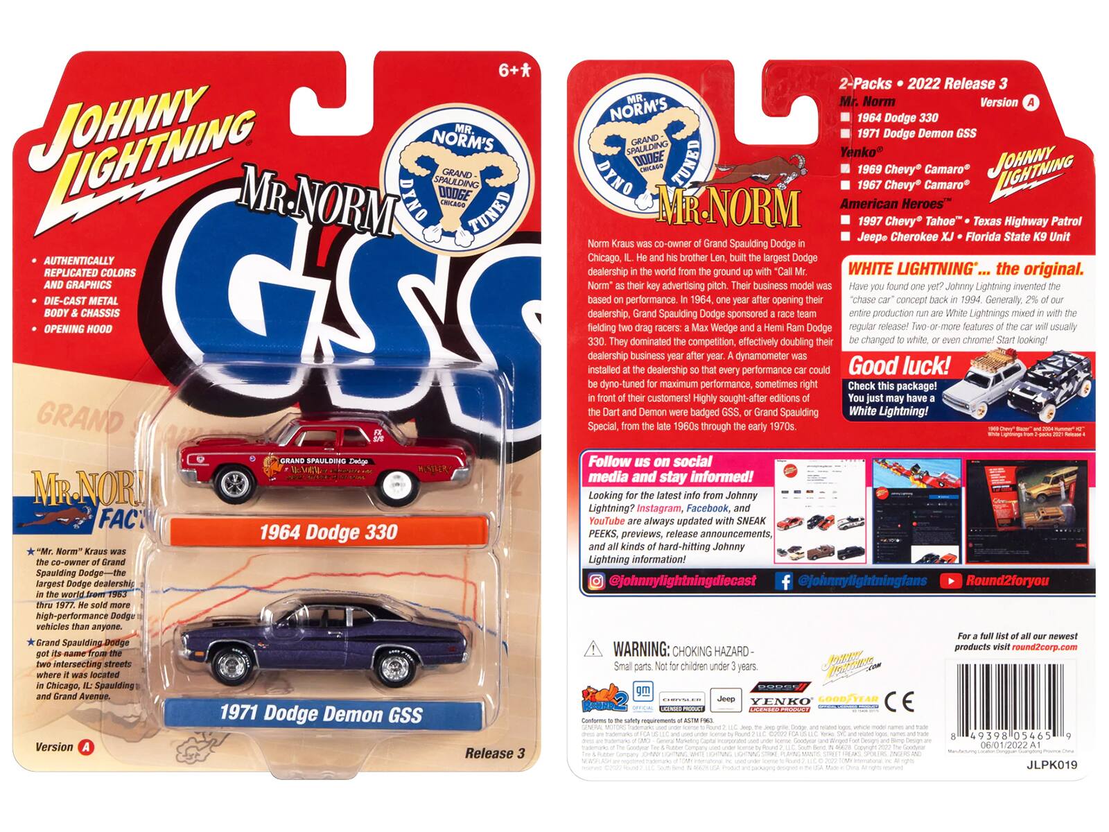 Johnny Lightning 1964 Dodge 330 Red Mr. Norm Grand Spaulding Dodge ...