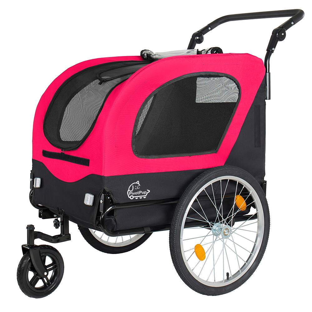 JUJABU 2 in 1 Foldable Pet Carrier Cart for Dogs up to 110lbs with ...