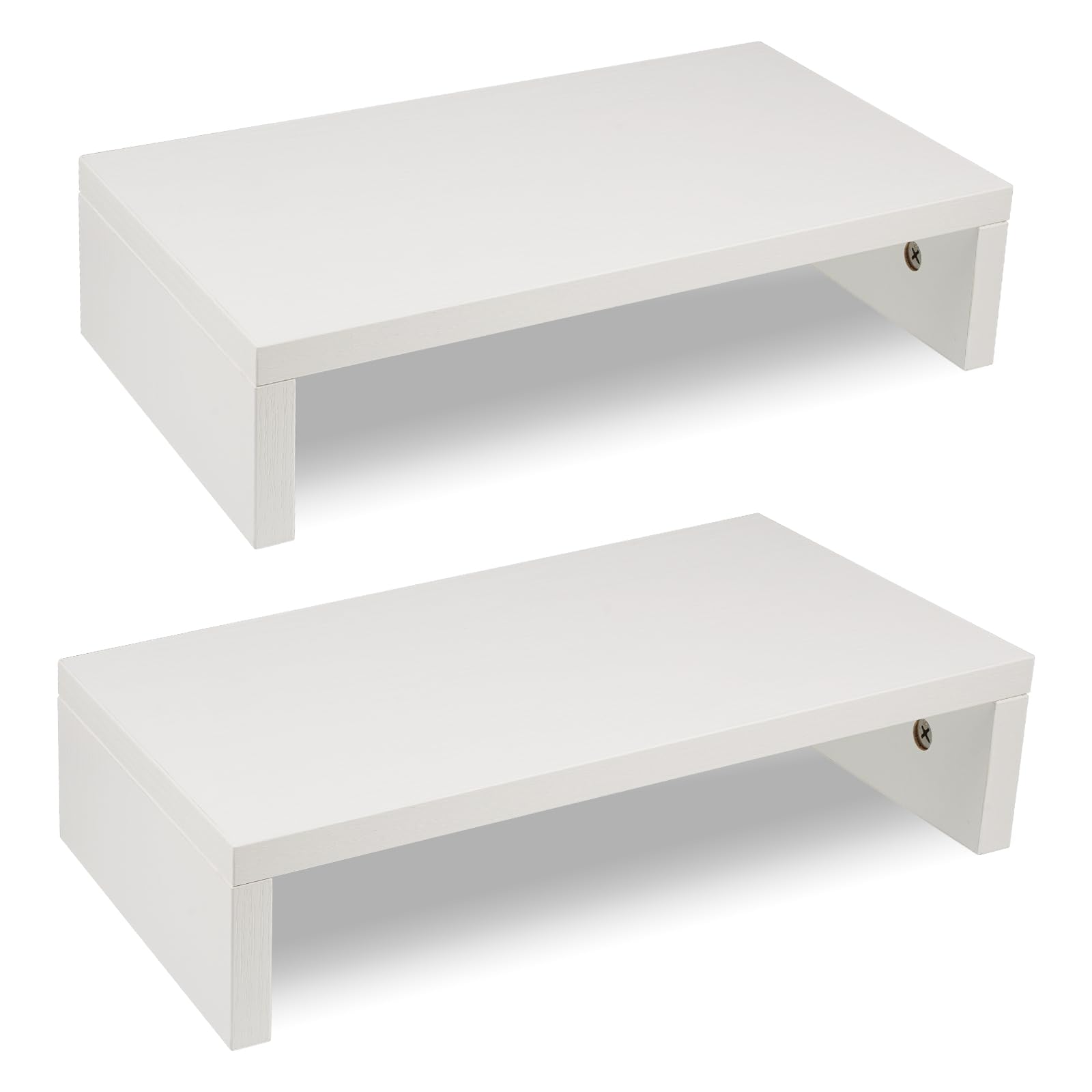 Hanke Computer Monitor Stand Riser Wood Dual For 2 Monitors Shelf Desk ...