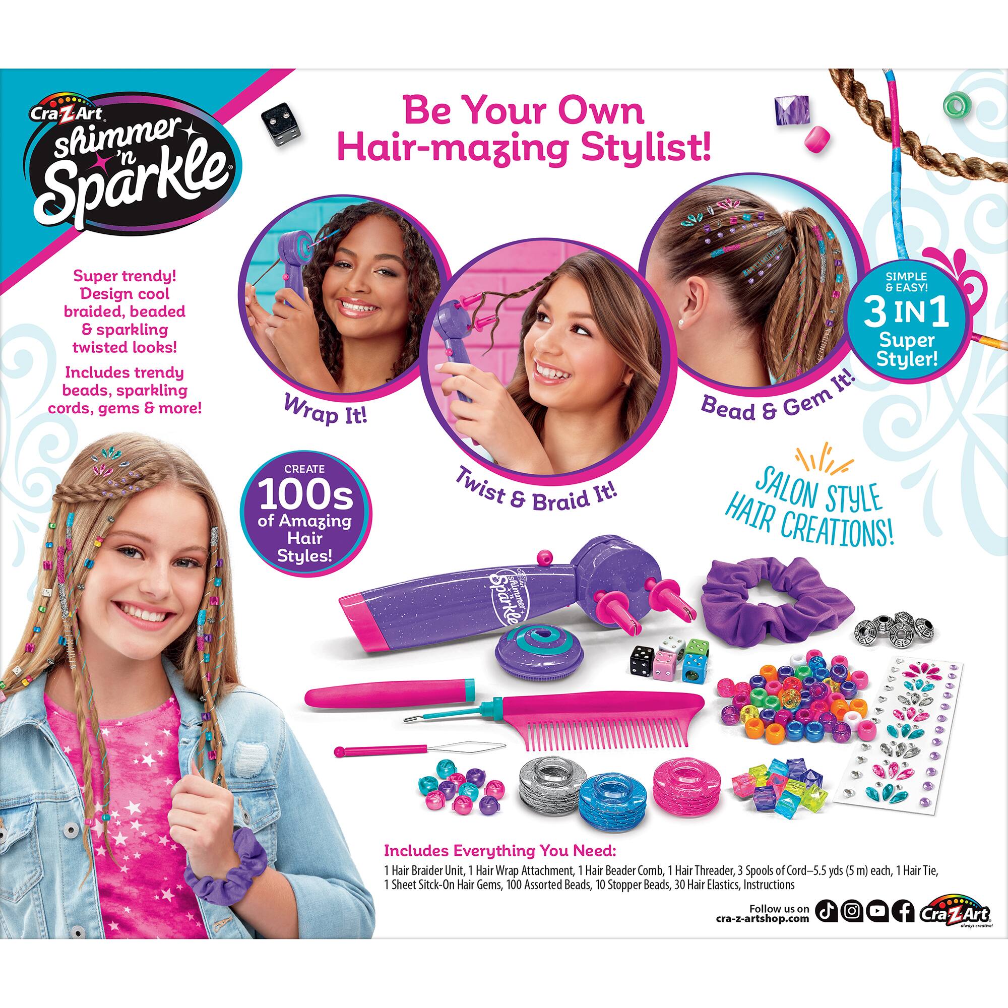 Cra Z Art Shimmer ‘n Sparkle Braid Bead And Twist Deluxe Hair Designer G0884920655843 Best Buy