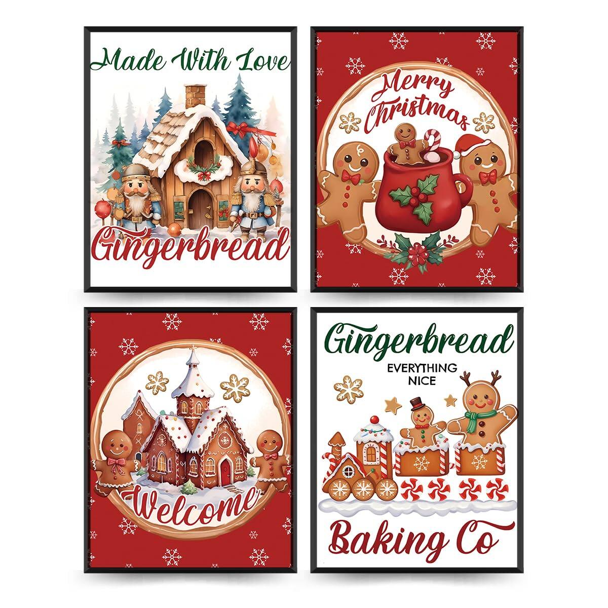 Paradigms Interiors Christmas Gingerbread Man Wall Decor Set Of 4 ...