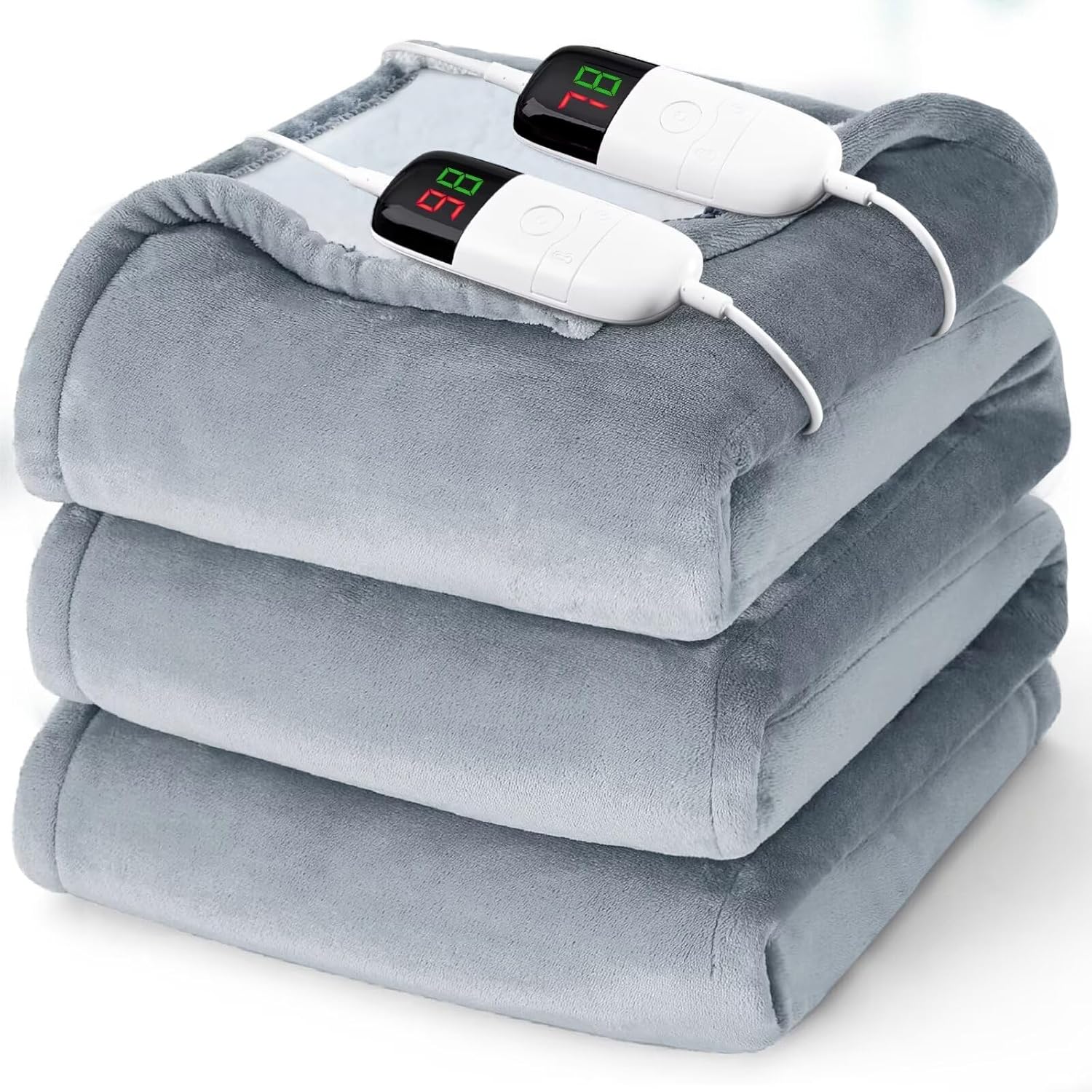 blue Paaaawaters Heated Electric Blanket Queen Size Heating Blanket ...