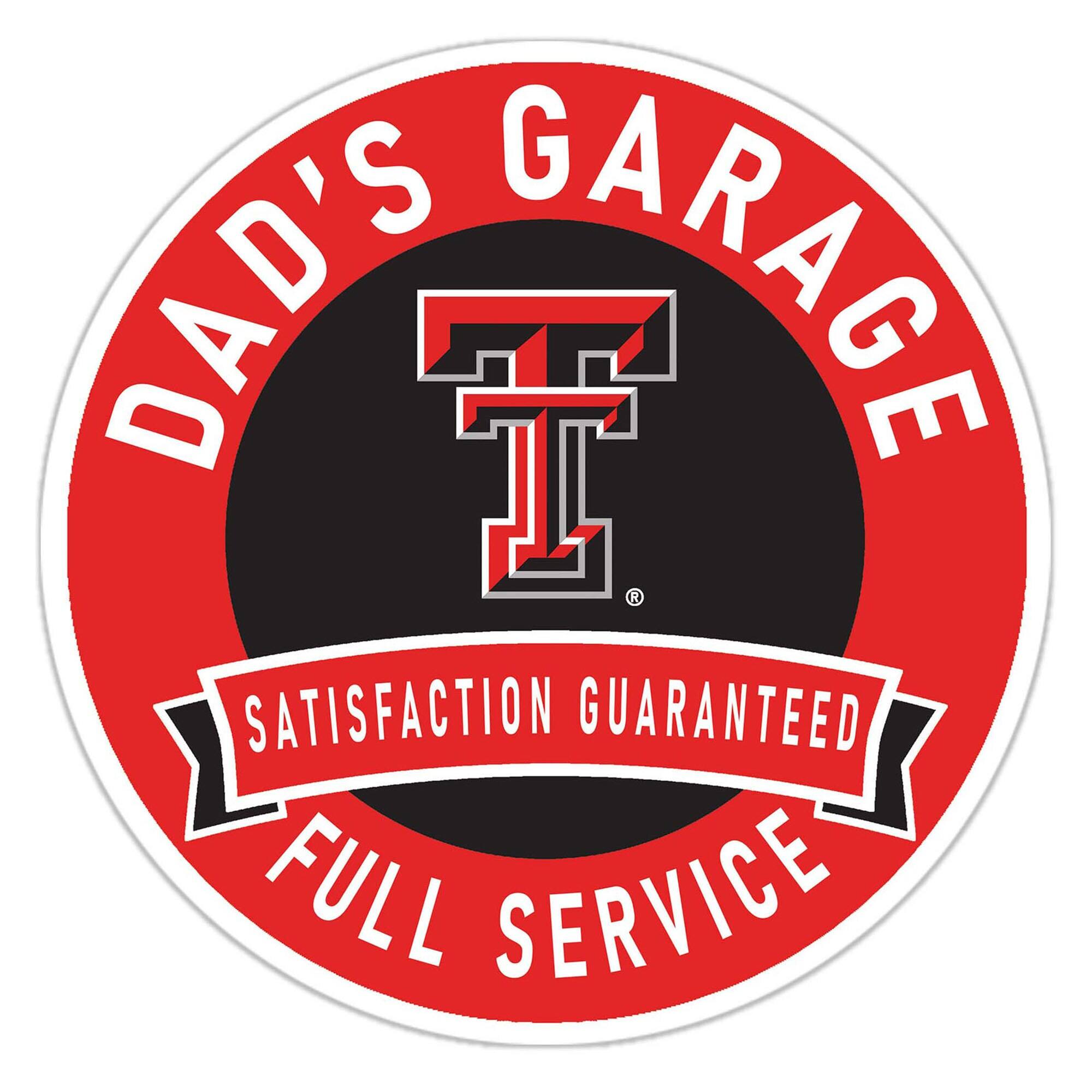 Fan Creations Texas Tech Red Raiders 16" Dad's Garage Wood Sign ...