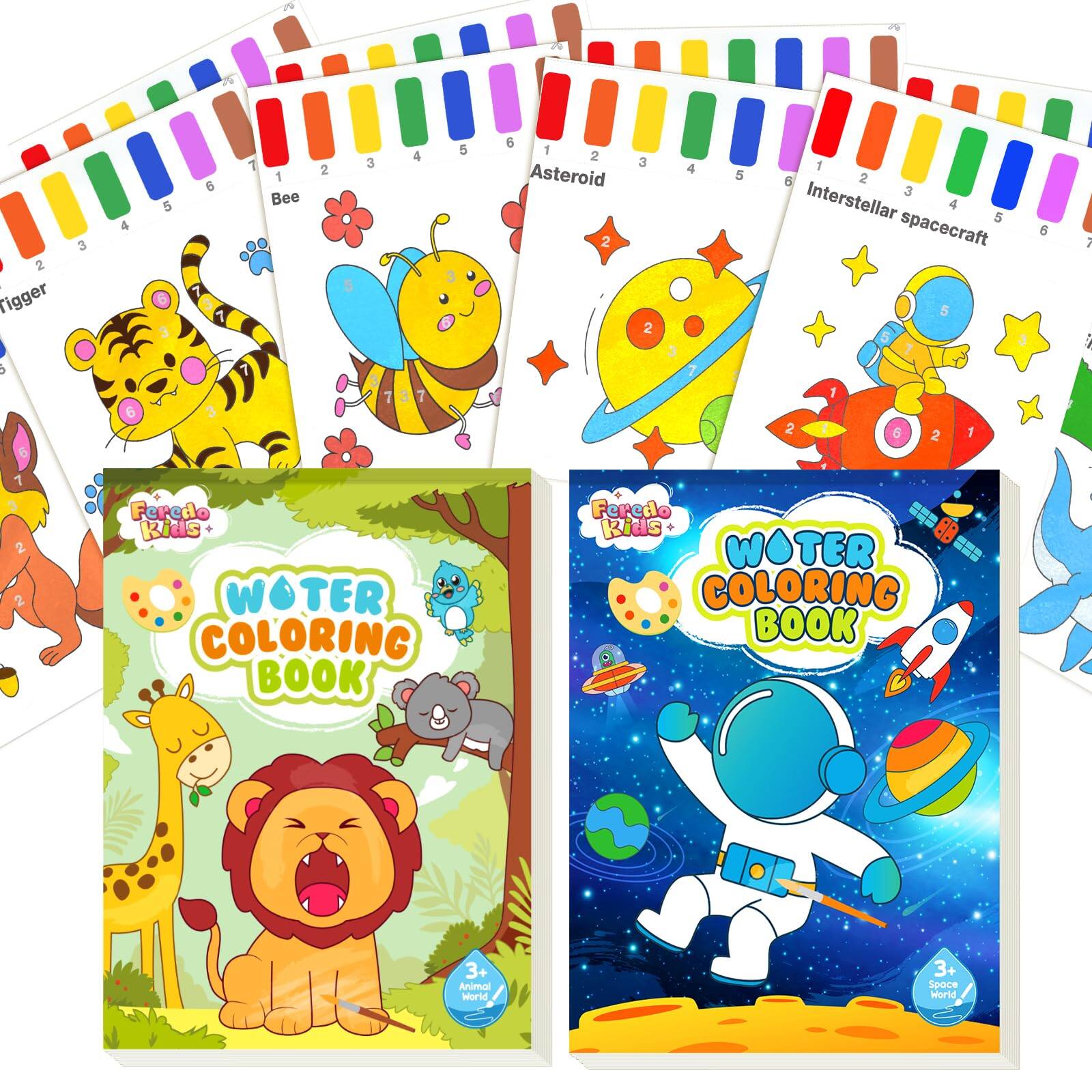 EZTW1 Paint With Water Coloring Books For Craft Mess Free Watercolor ...