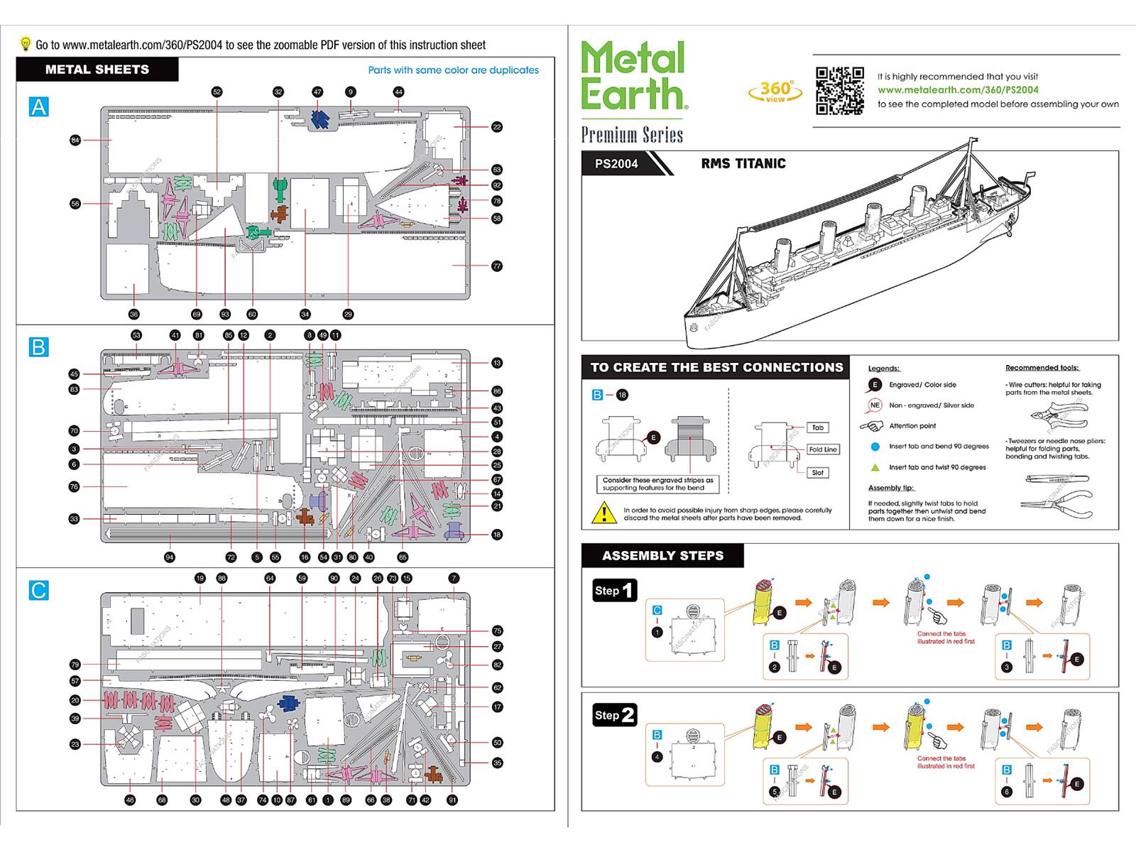 Model Kit RMS Titanic Ship (Moderate Difficulty) Steel Model by Metal ...