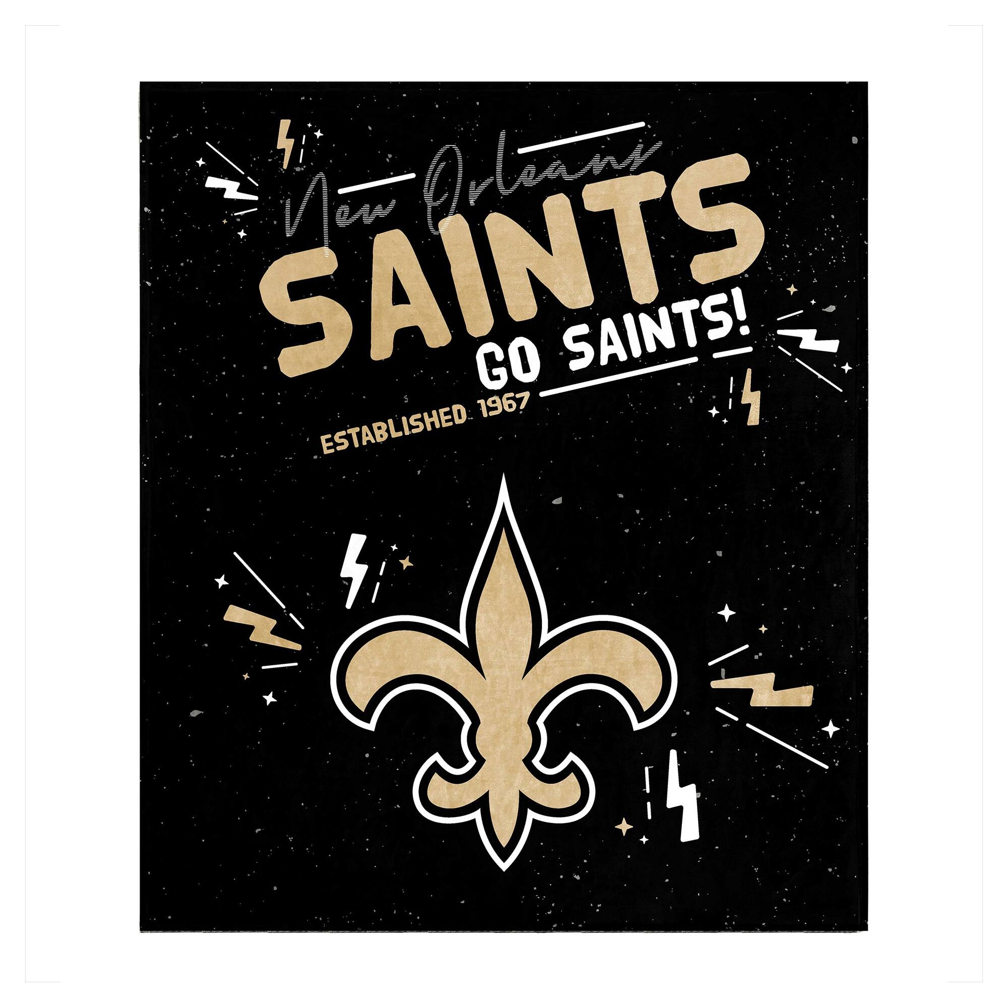 Logo Brands New Orleans Saints 60" x 70" Plush Throw Blanket Multicolor ...