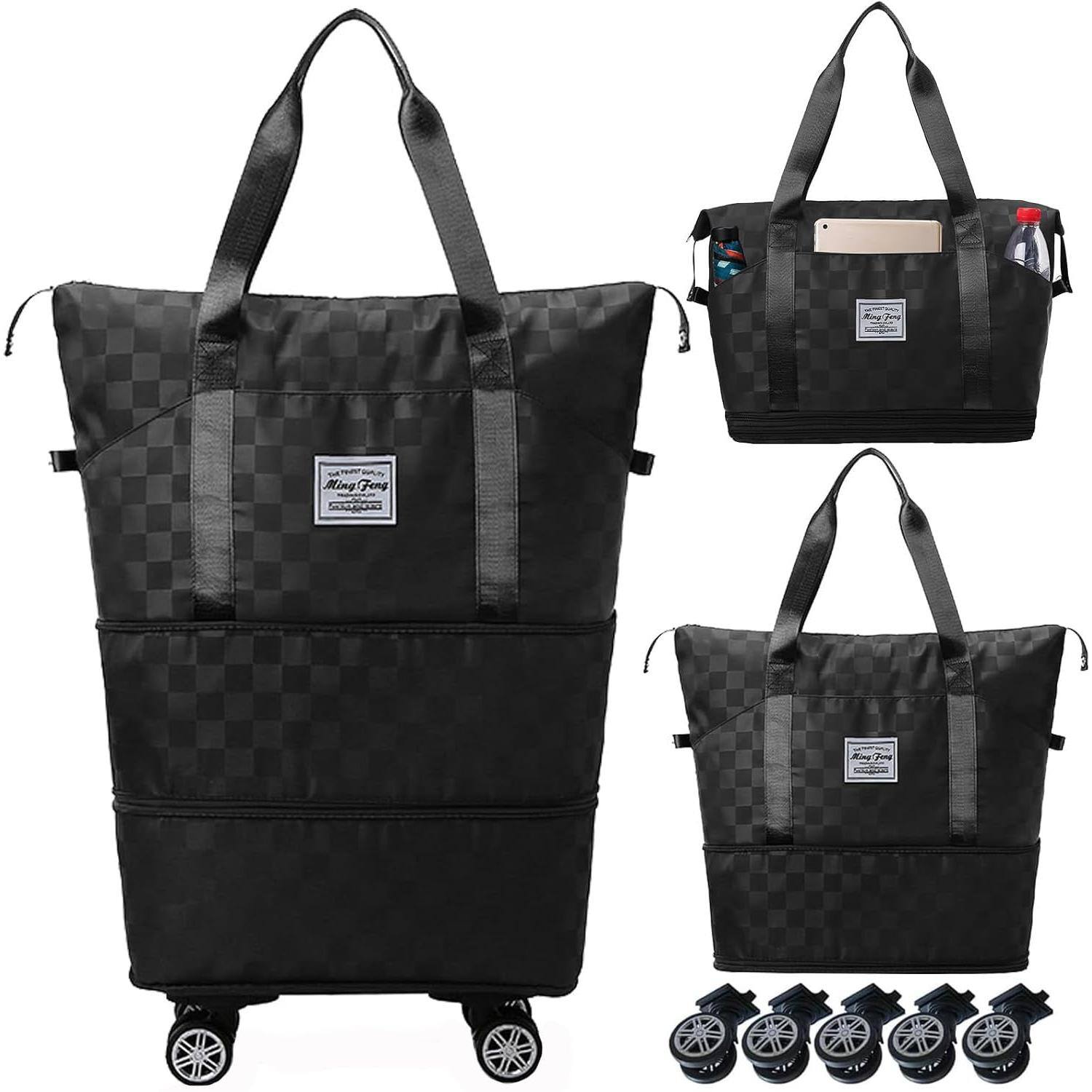 Dapper Styles Expandable Foldable Duffel Bag Suitcases Detachable ...