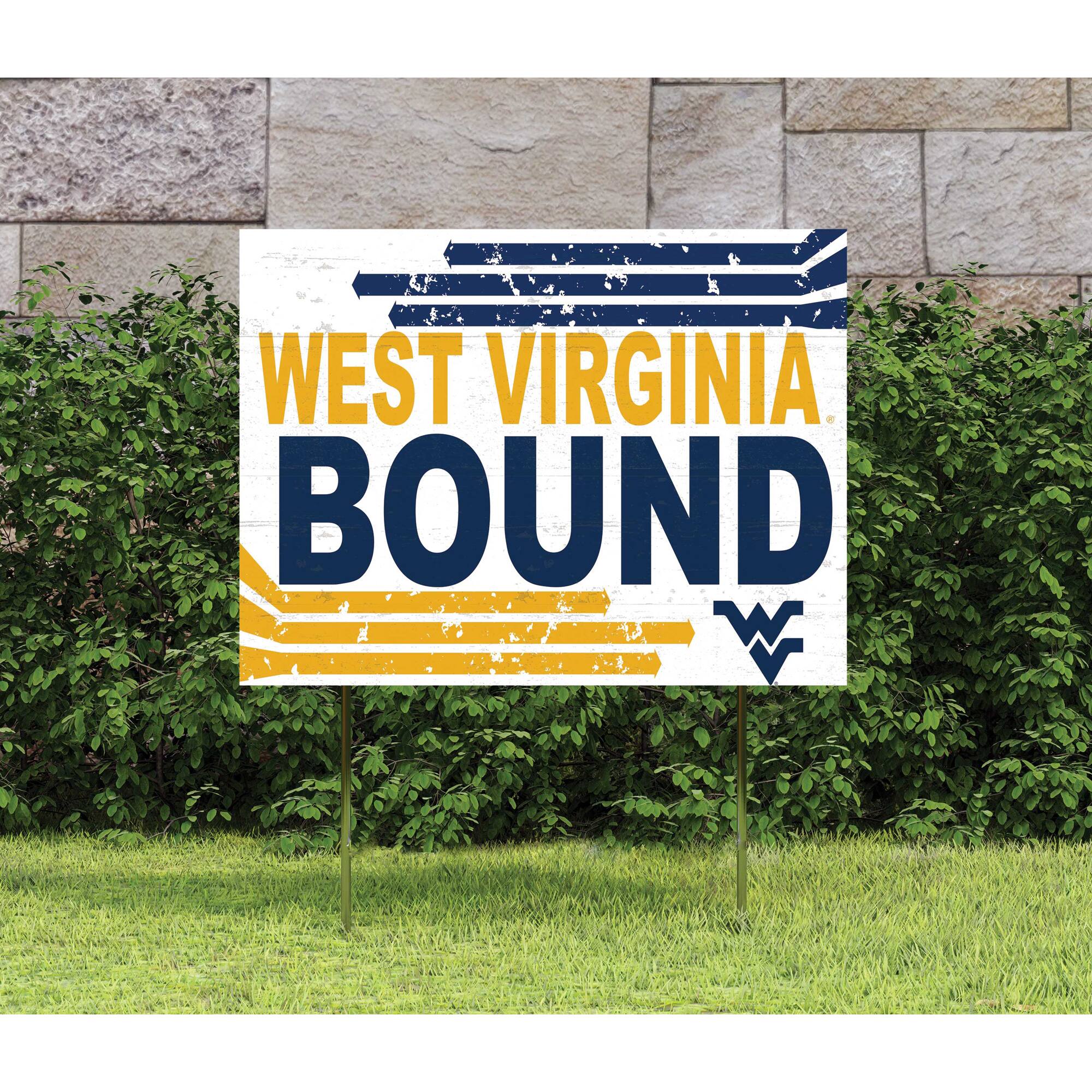 Jardine West Virginia Mountaineers 18'' x 24'' Bound Yard Sign White ...