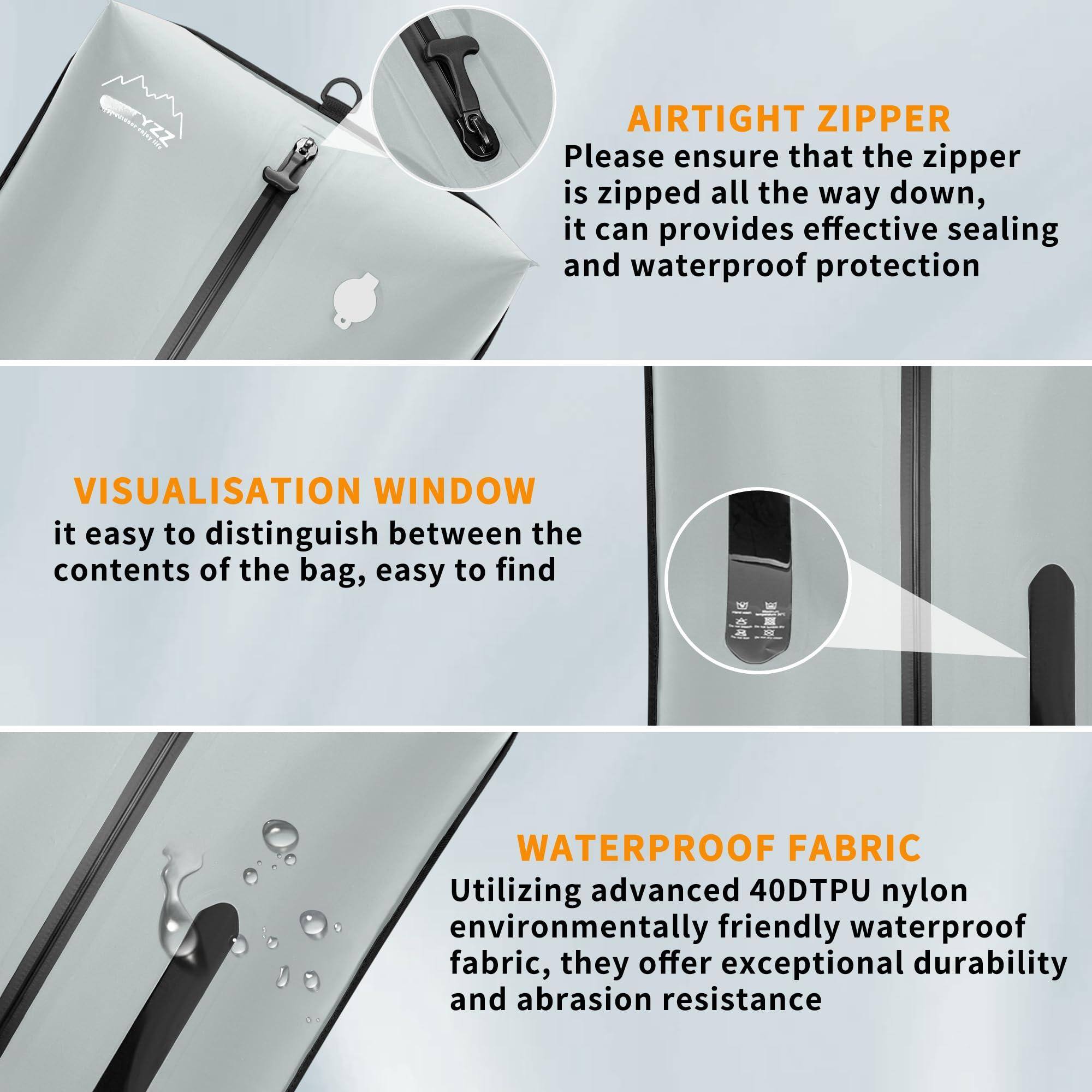 NICHOLAS KLEIN Tpu Vacuum Bag For Travel Reusable With Ipx8 Waterproof Zipper Durable Space ...