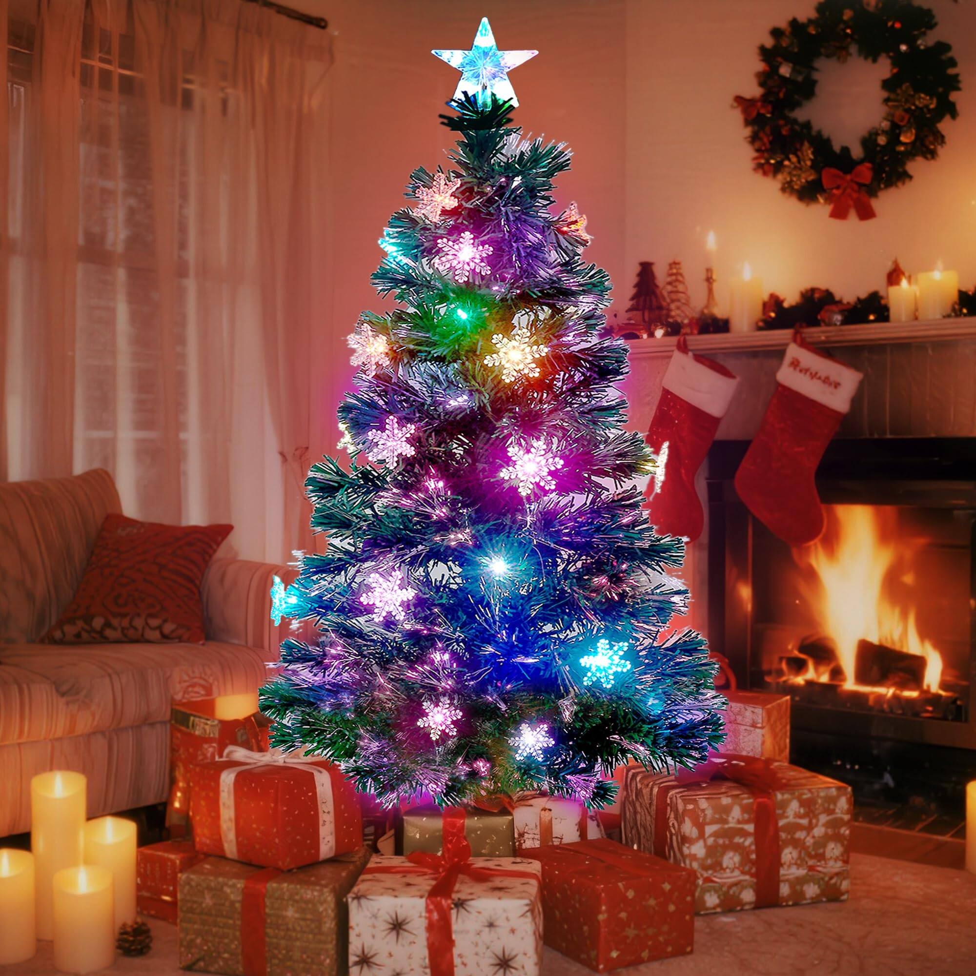 Skar Audio Artificial Christmas Tree Optical Fiber Xmas Trees With ...