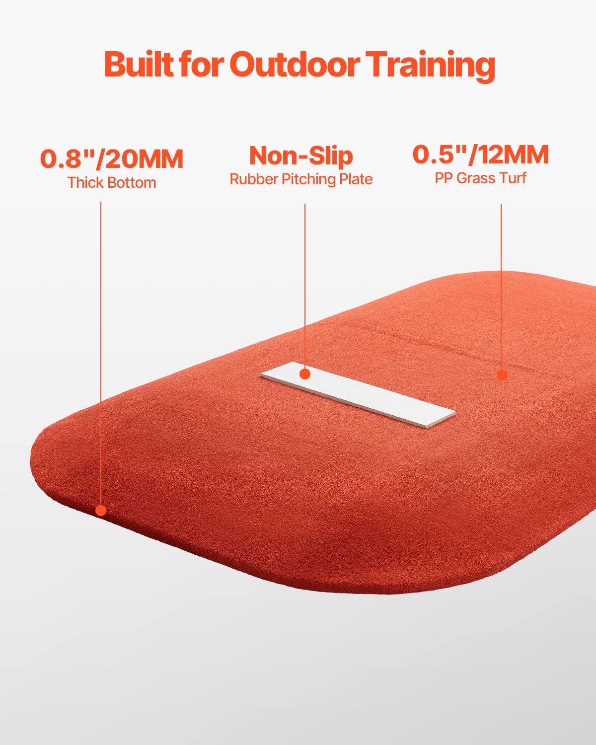 VEVOR Pitching Mound, Portable Baseball Game Mound, 107 in Indoor ...