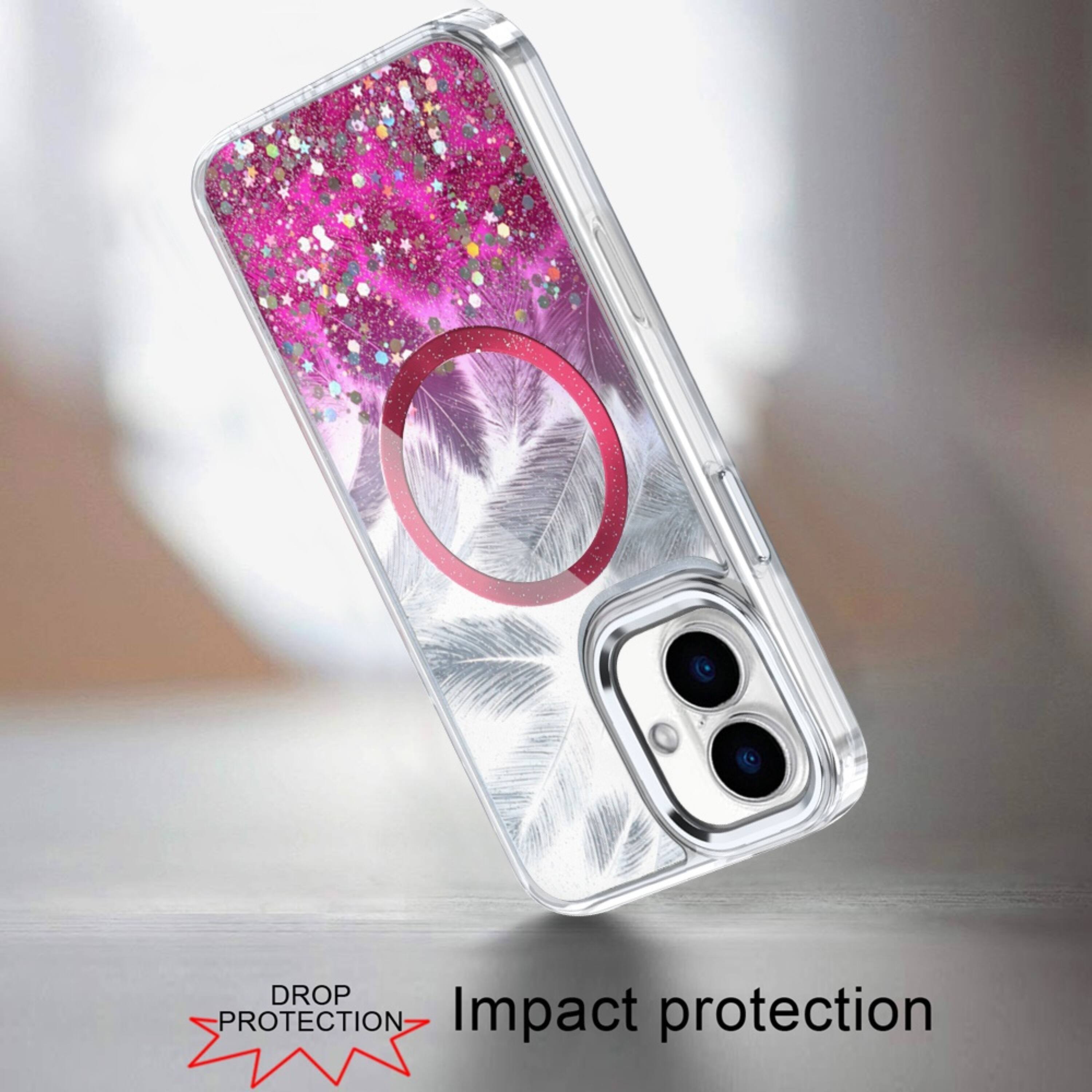 Kitcheniva Feathers Glitter Magnetic Circle Phone Case With Tempered ...