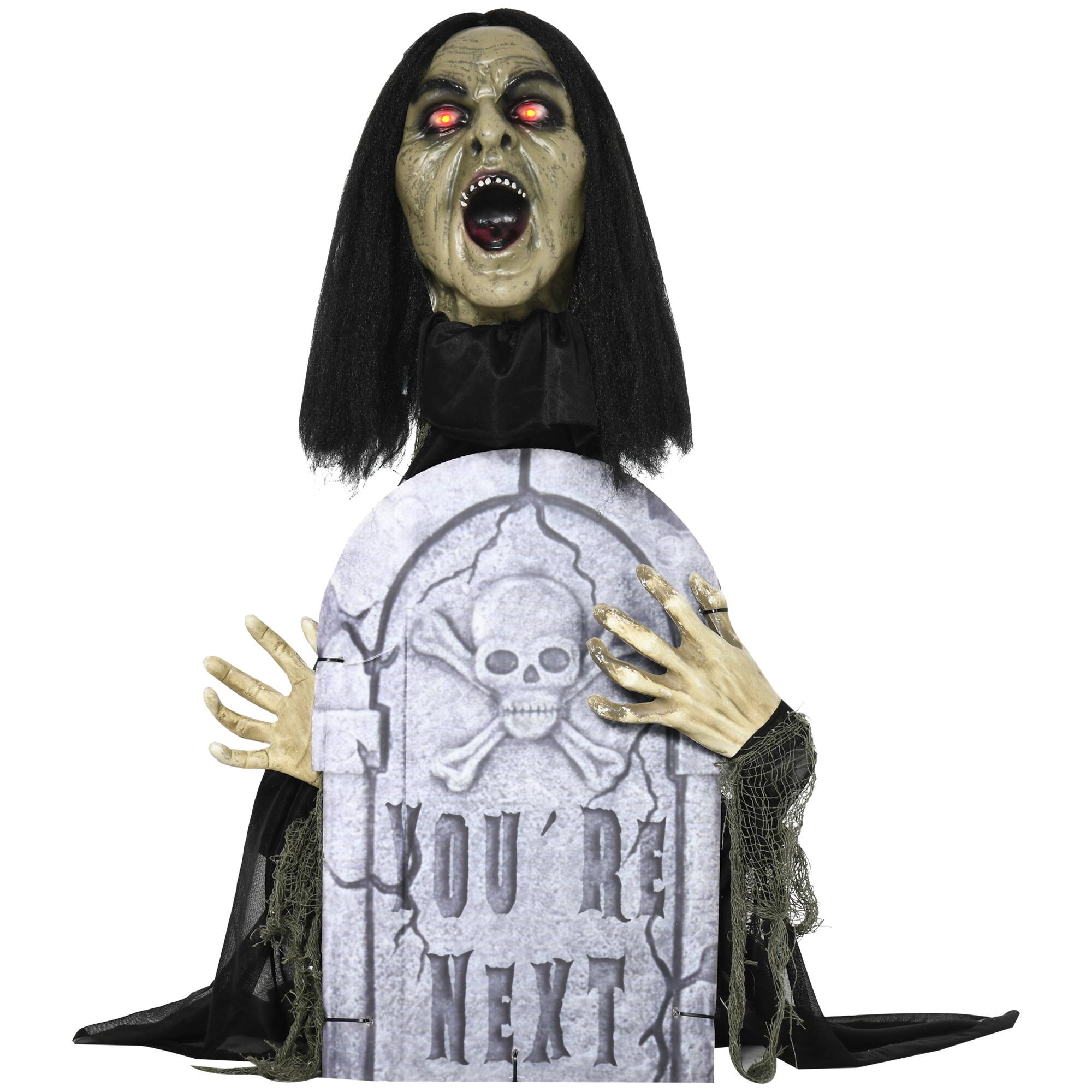 Outsunny 30" Life Size Outdoor Halloween Decorations Female Ghost with ...