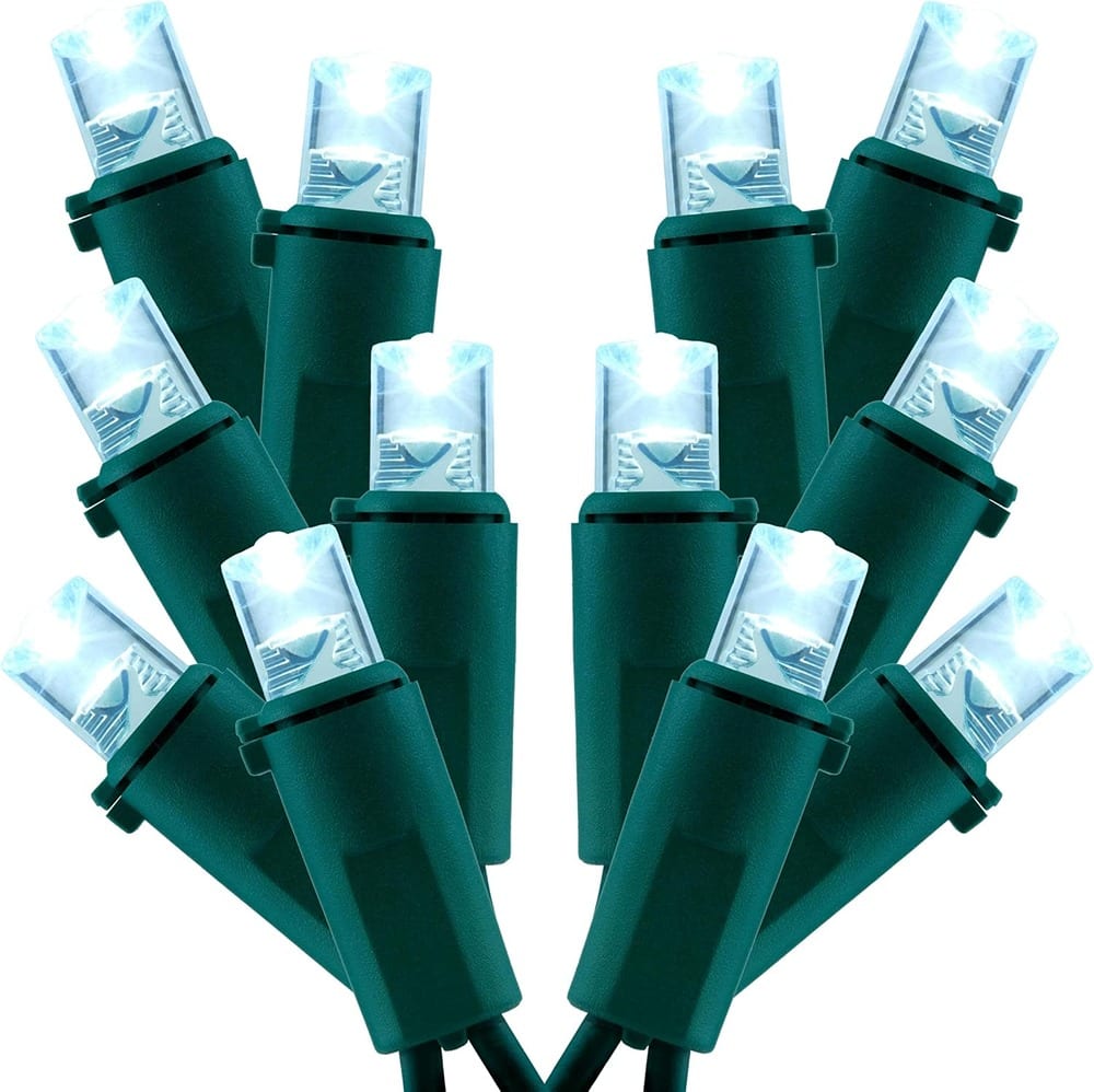 Schertz - 2 Sets 25 Ft 100 LED Green Wire 5mm UL Certified Commercial ...