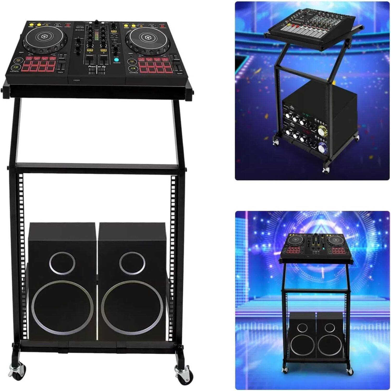 Stock Preferred 12U DJ Adjustable Mixer Stand Rack Mount with Lockable ...