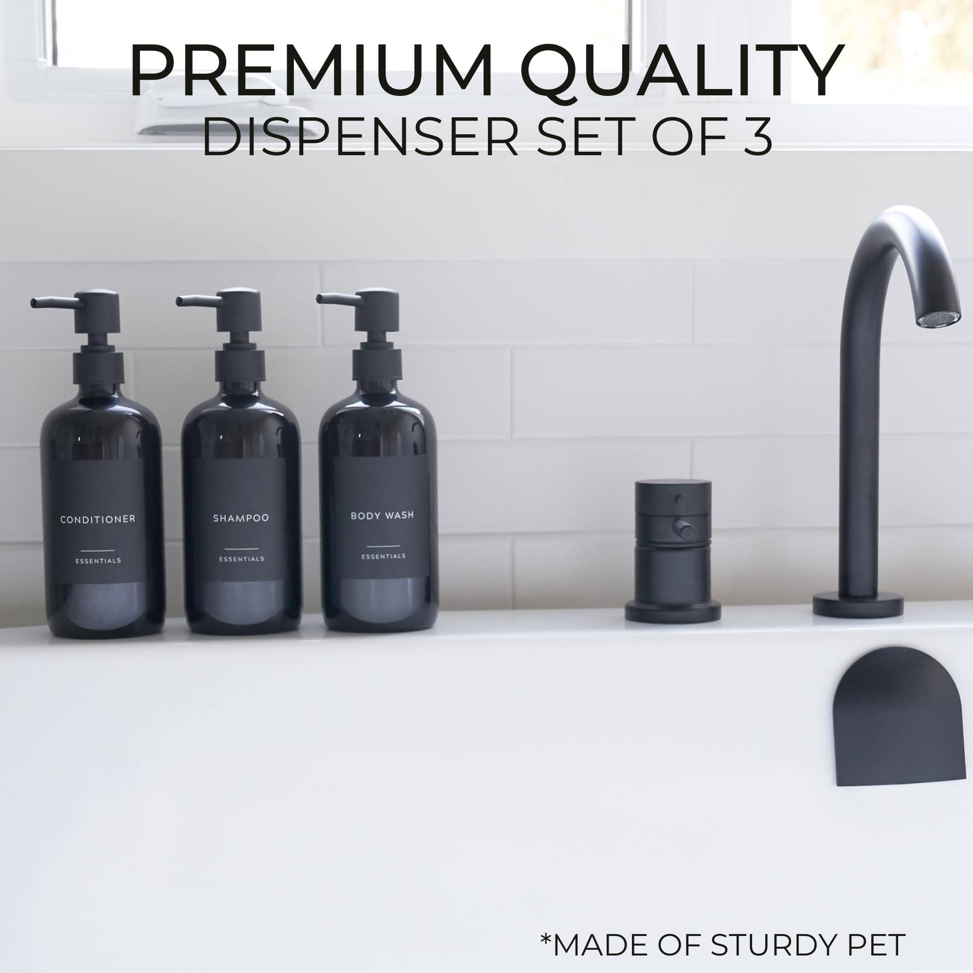 Dapper Styles Stylish Shampoo And Conditioner Dispenser Set Of 3 Modern ...