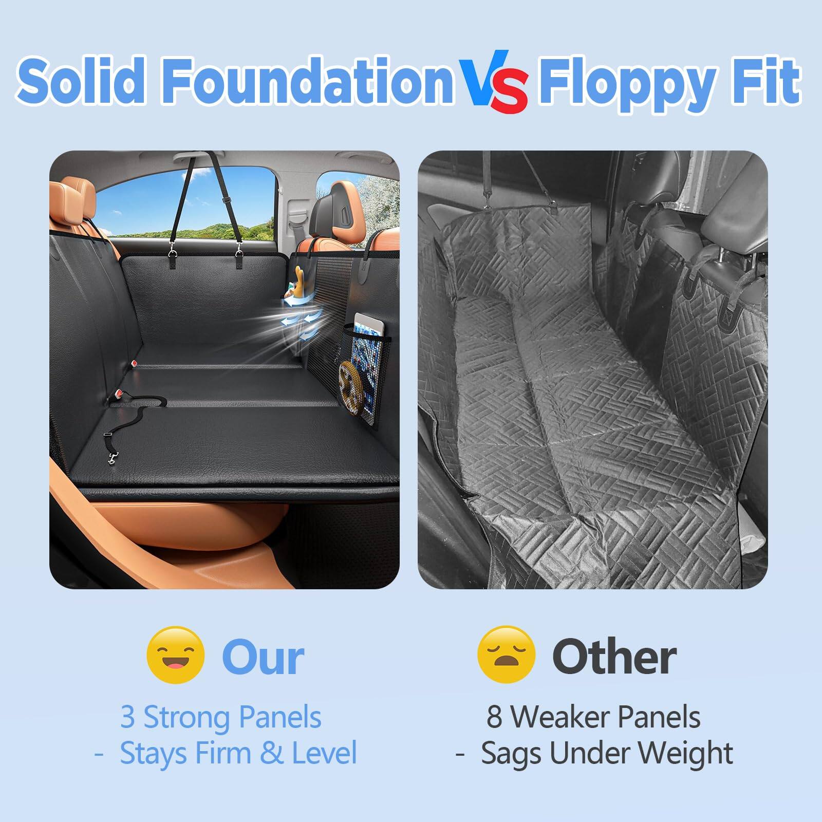 Reds Spade Pet Car Seat Cover For Dogs Extender With Hard Bottom ...