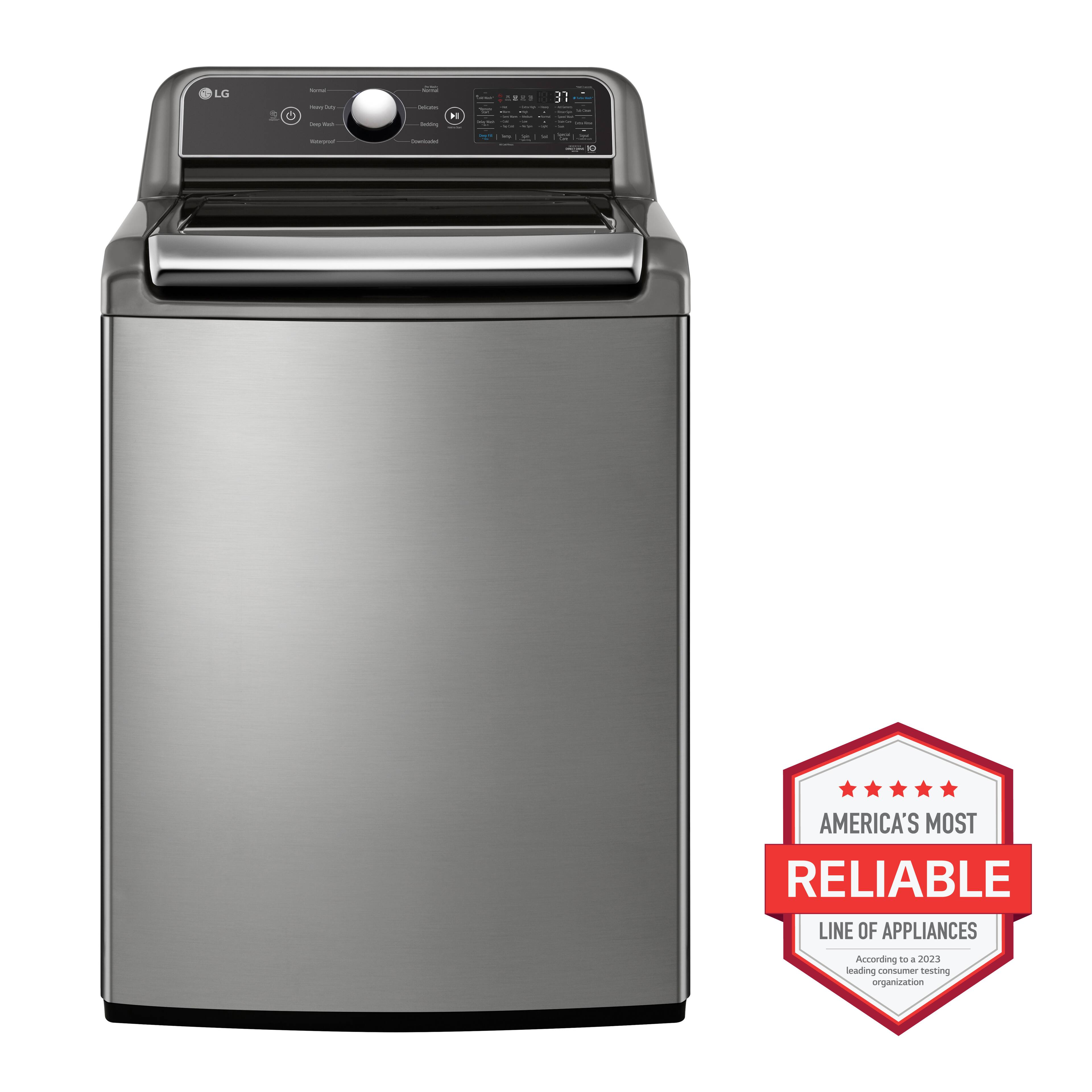 LG 5.3 Cu. Ft. High Efficiency Smart Top Load Washer with 4 Way ...