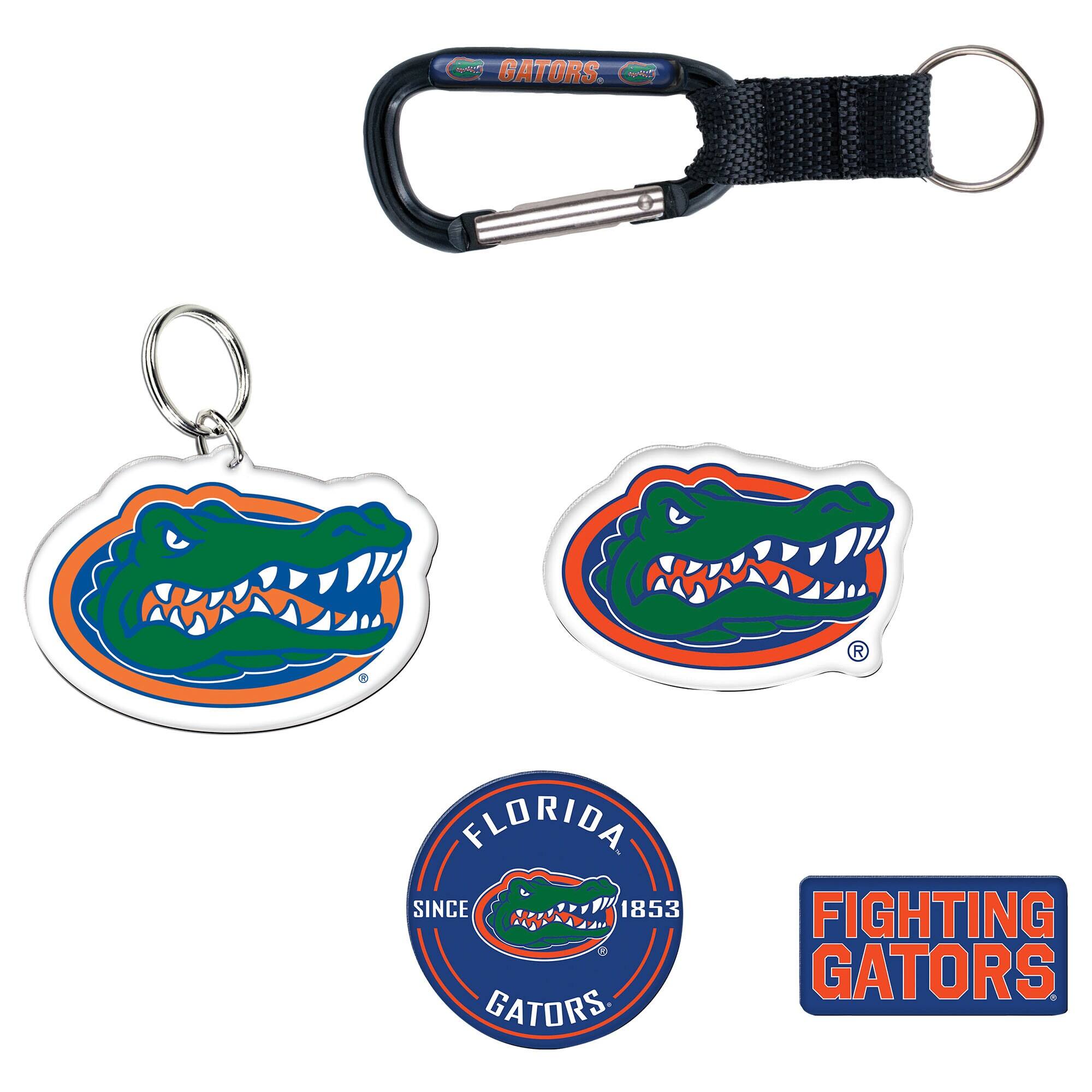 WinCraft Florida Gators 5 Pack Key Ring and Fridge Magnet Set ...