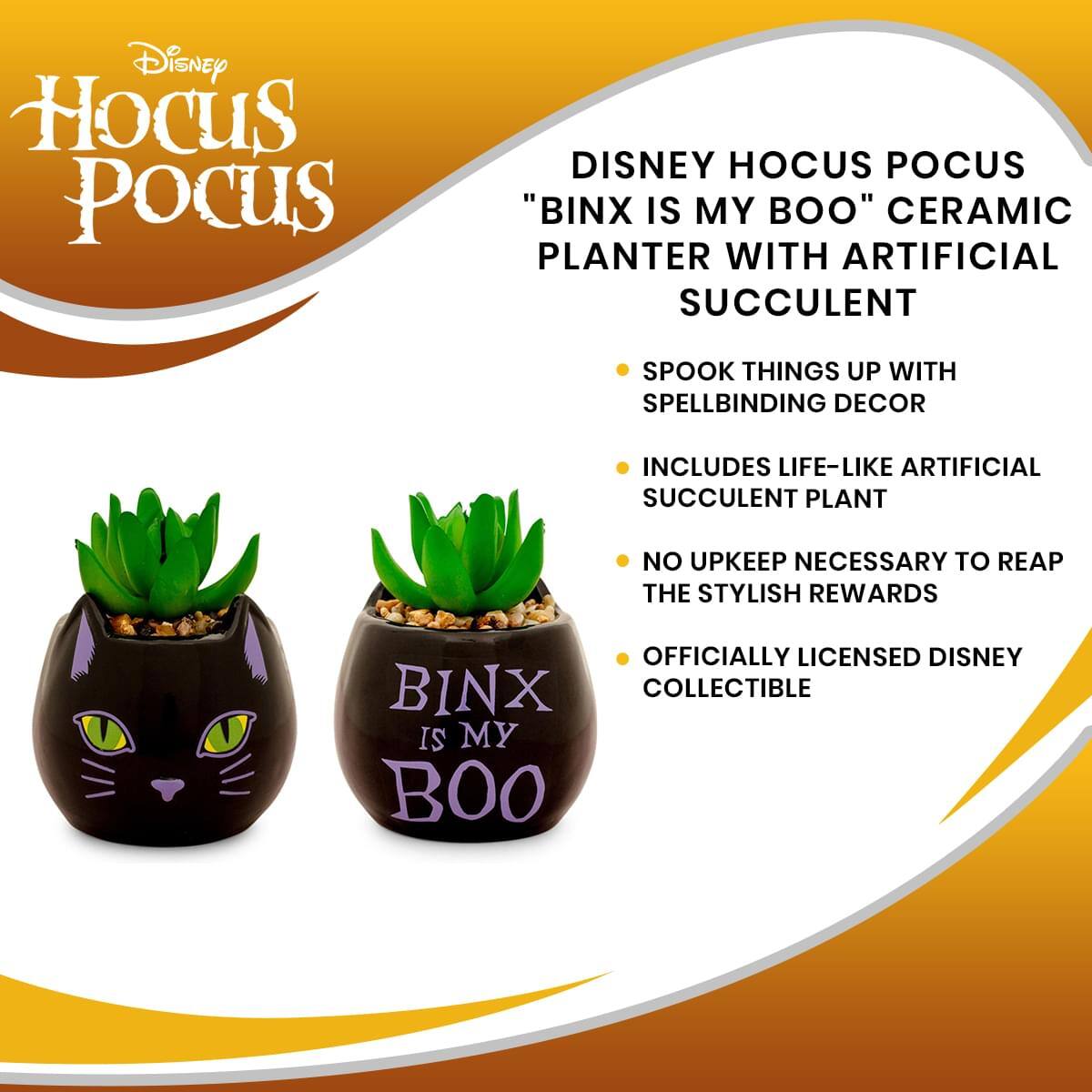 Silver Buffalo Disney Hocus Pocus "Binx Is My Boo" Ceramic Planter with ...