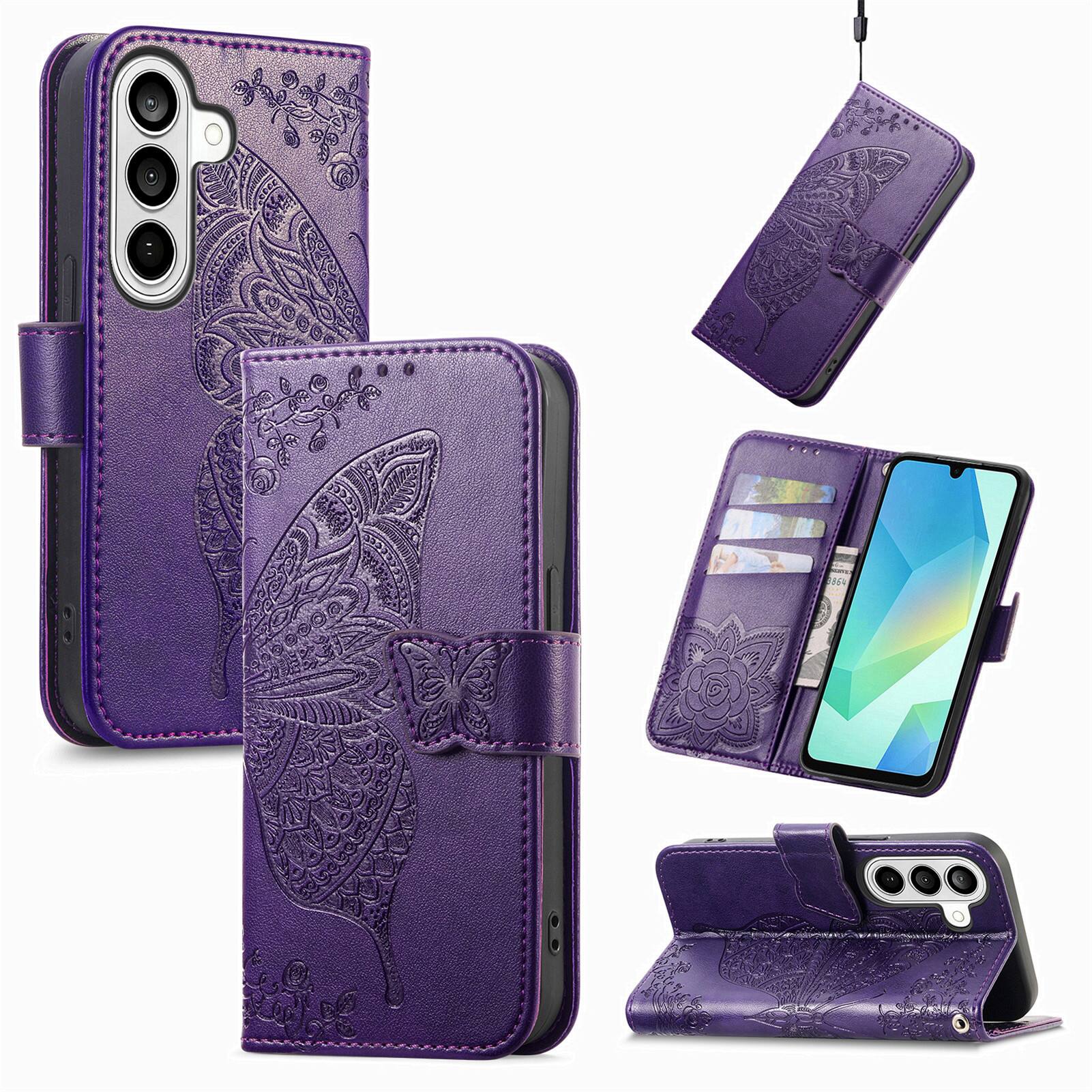 Dteck Wallet Case for Samsung Galaxy A26, Embossed Butterfly Pattern ...