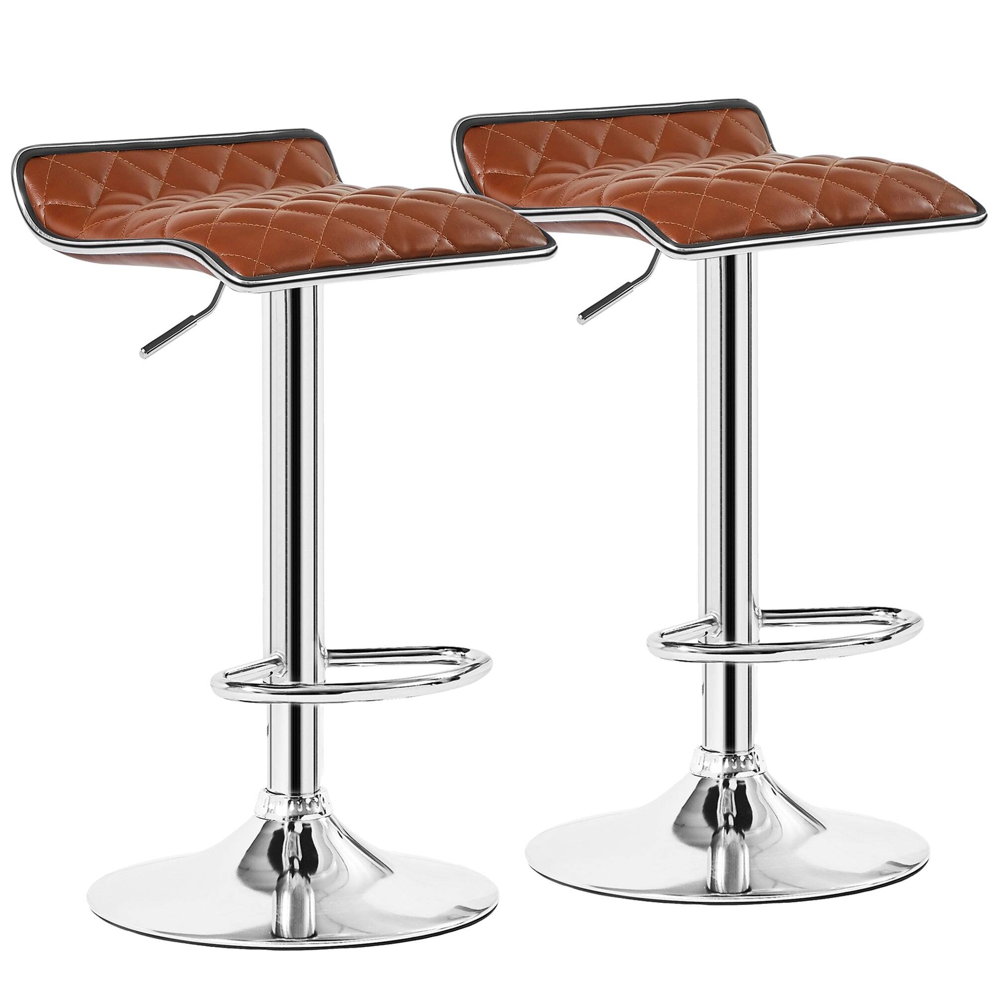 Vecelo Adjustable Bar Stools Set of 2, Bar Height Stools for Kitchen ...
