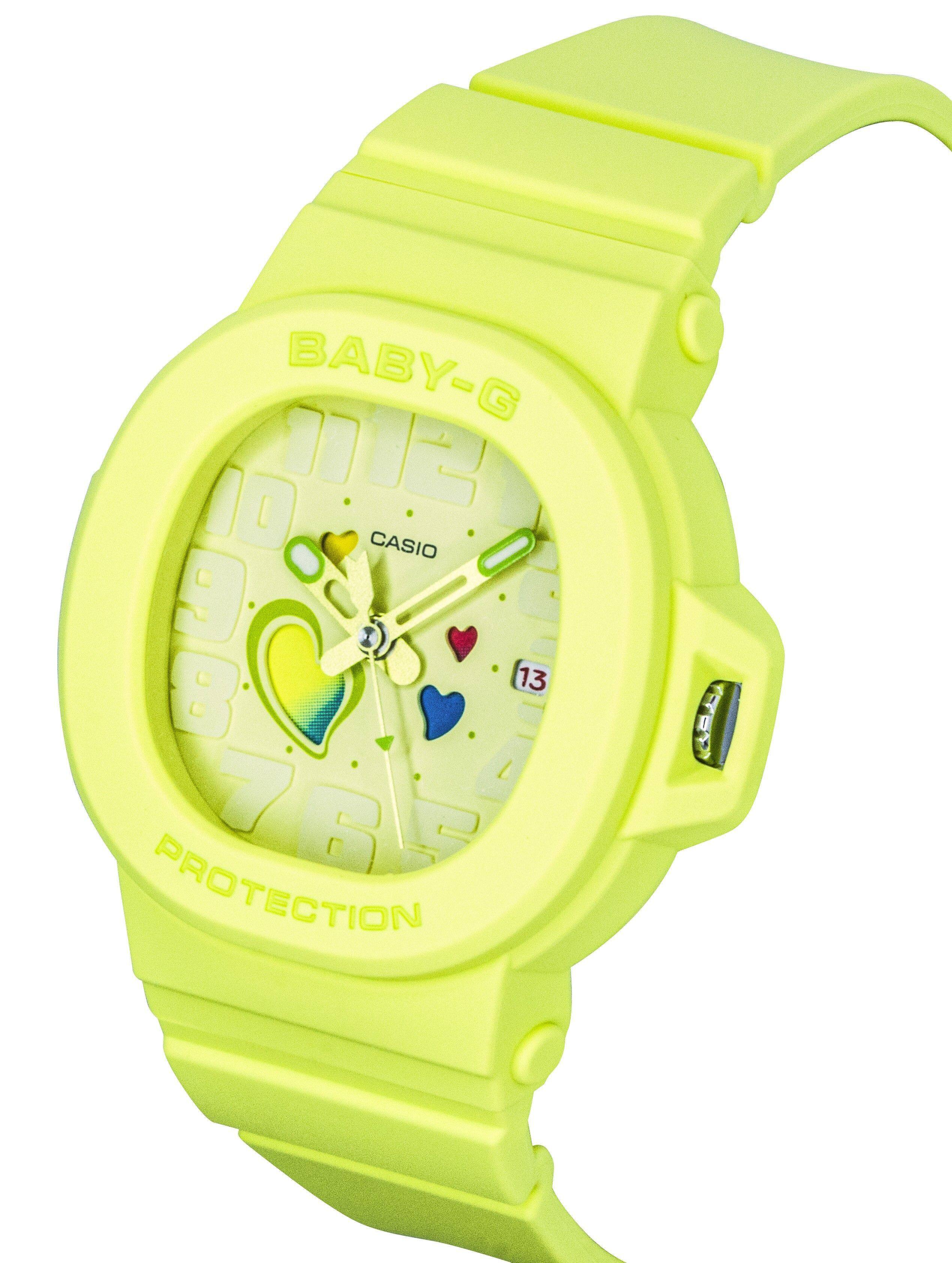 Casio Baby G Analog Playful Hearts Series Green Dial Quartz BGA 10 3A ...