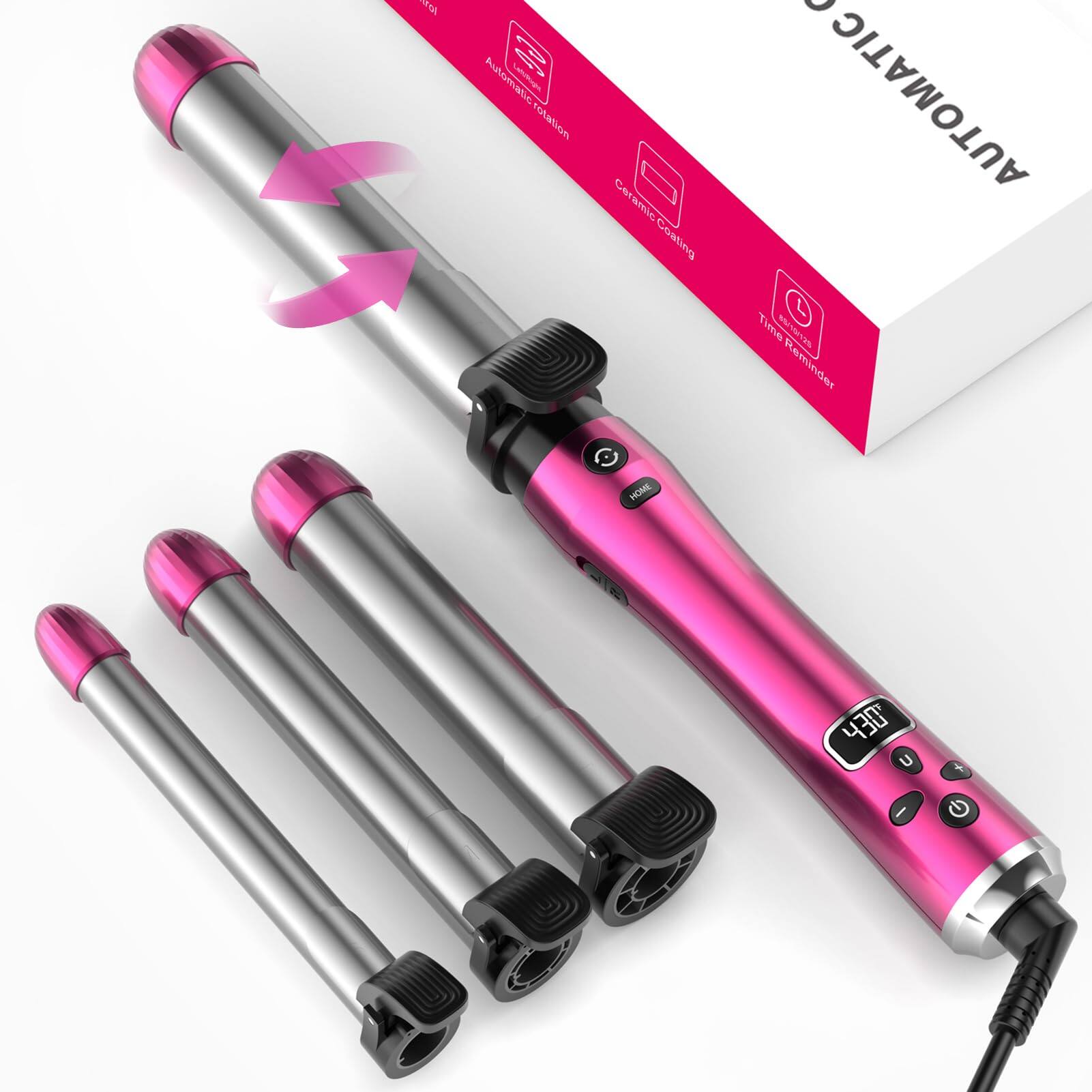 Live At Space Auto 360° Curling Iron Set 3 In 1 Ceramic Hair Curler 0. ...