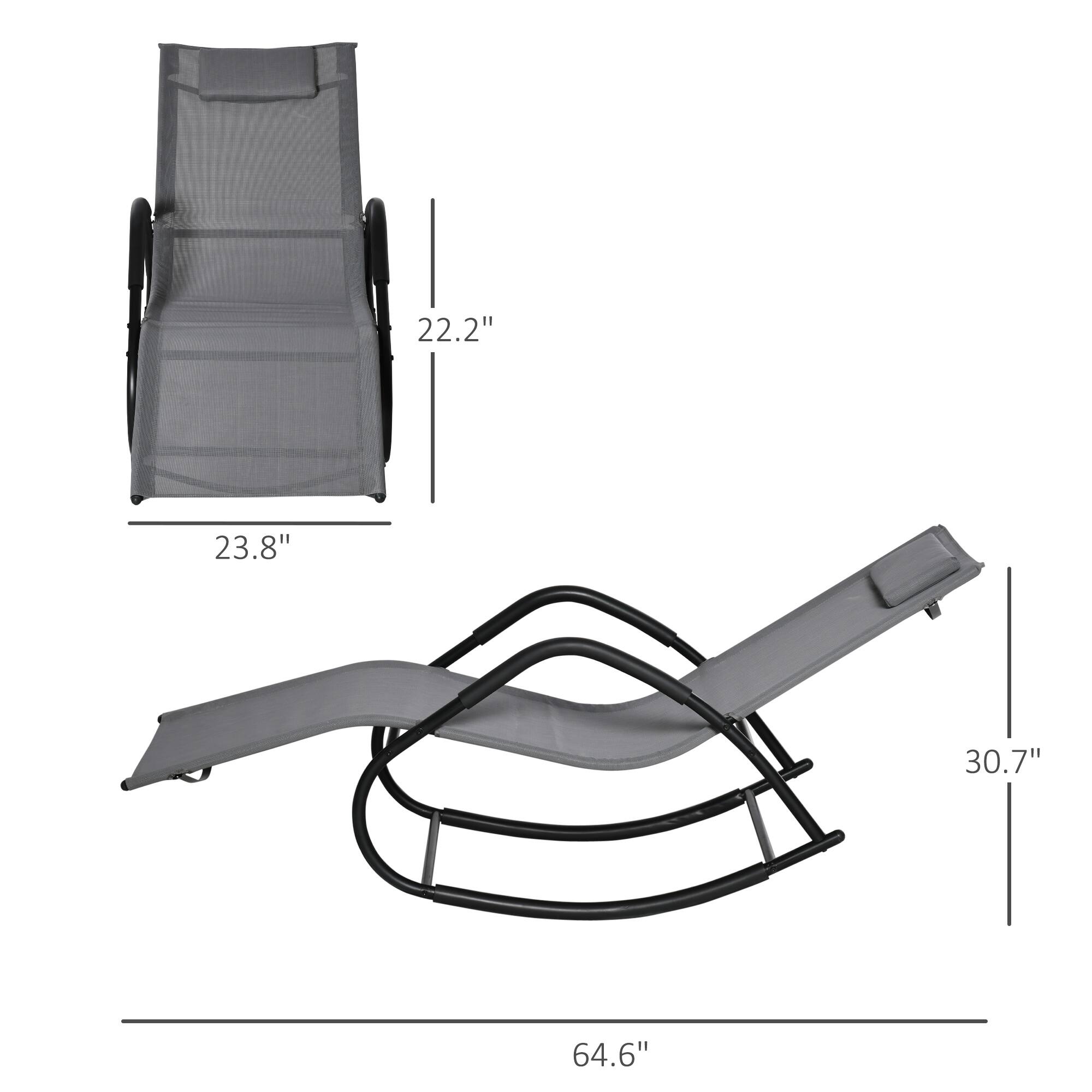 Outsunny Rocking Chair, Zero Gravity Patio Chaise Sun Lounger, Outdoor ...