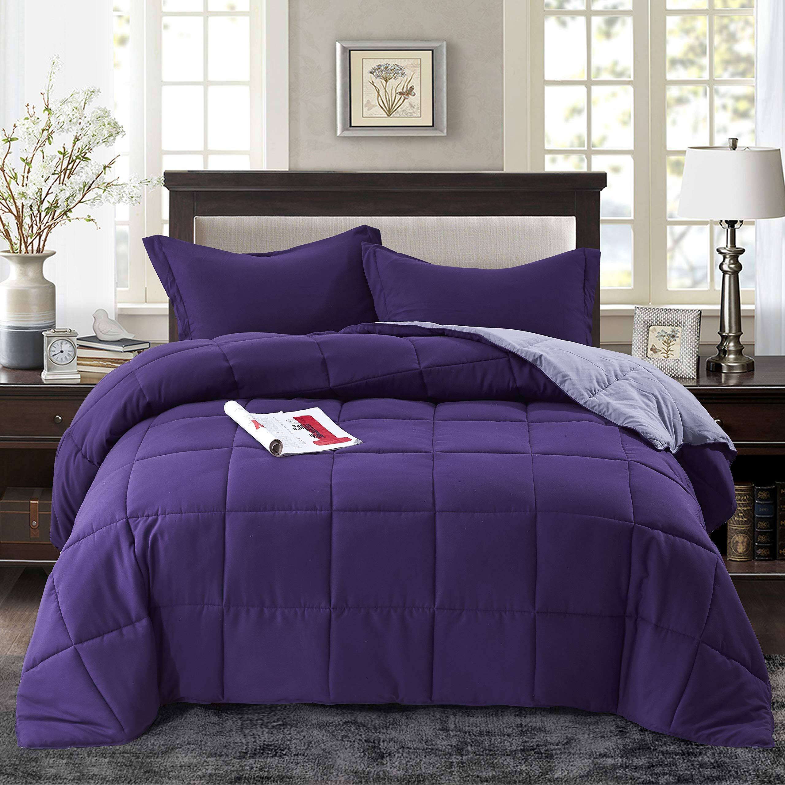 METALTON Size Comforter Set All Season Reversible Down Alternative ...