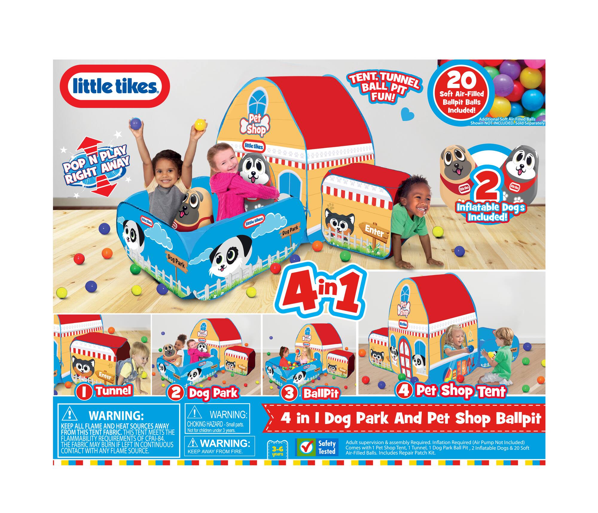 Little Tikes Little Tikes: 4 In 1 Dog Park & Pet Shop Ballpit Ages 3 ...