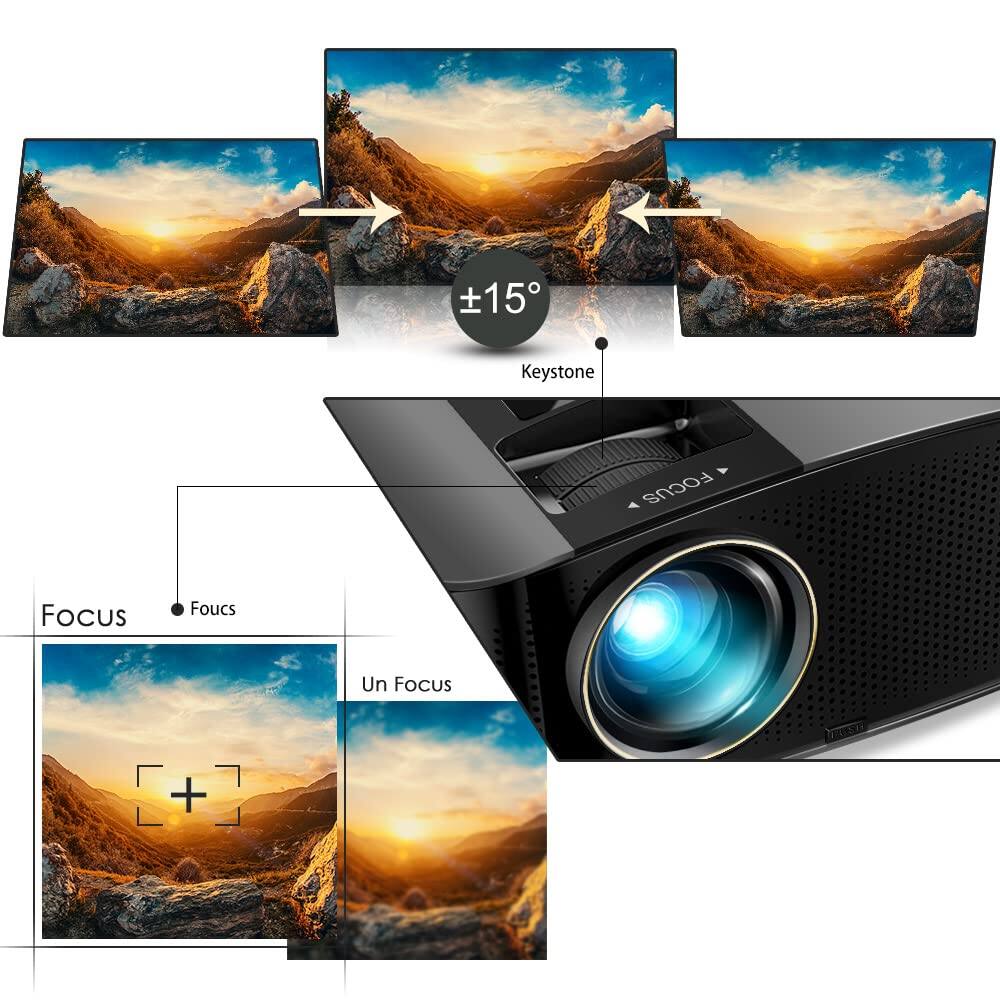 Elephas 1080P Projector: Dolby Native, 15000L Outdoor, 230" Home ...