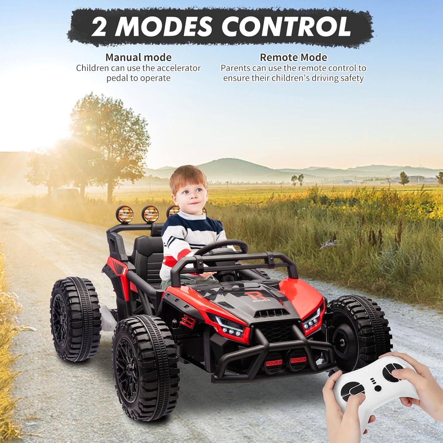 Qeetex 24V Electric UTV,Ride On Toys for Big Kids,2x130W Powerful ...