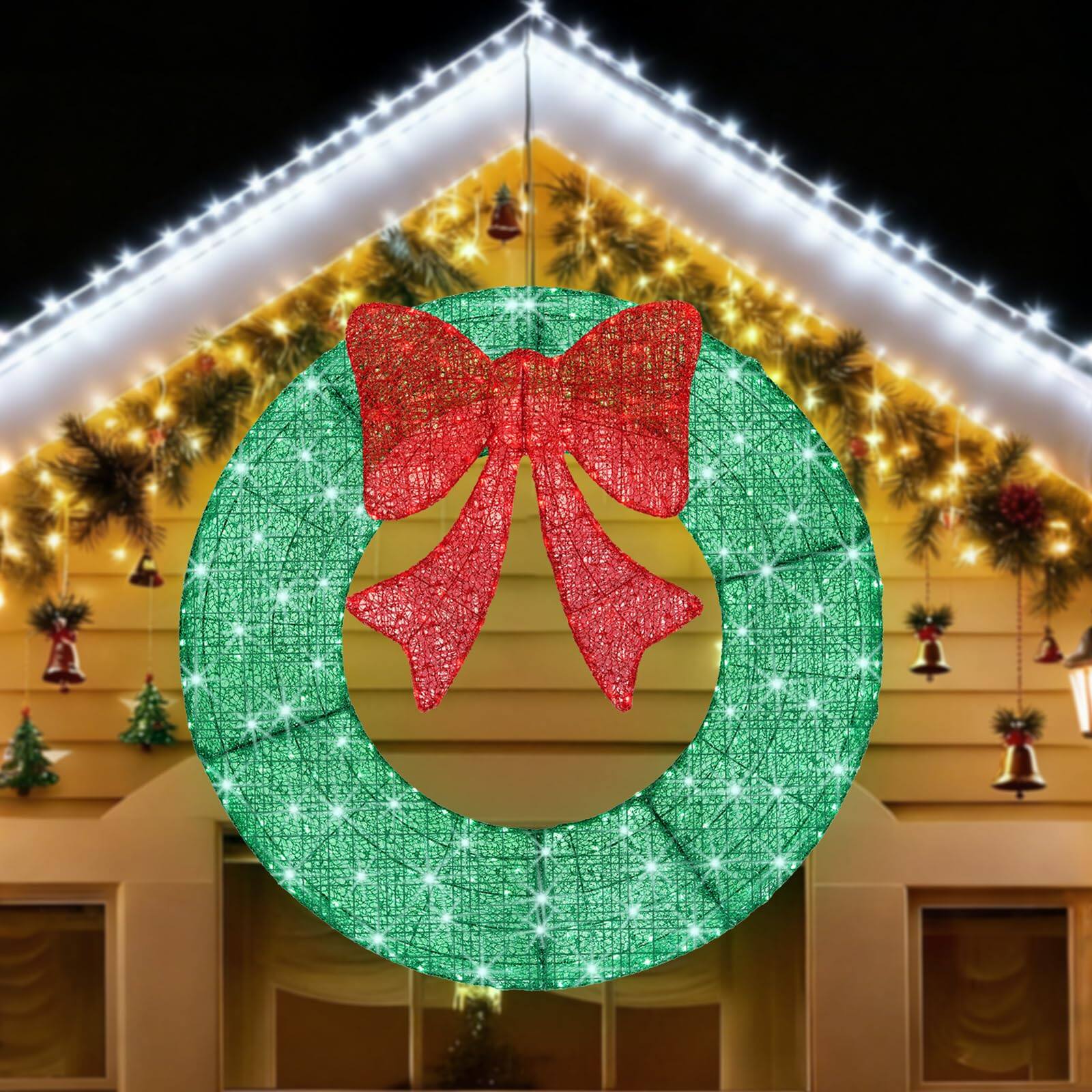 PARKER SLATER 36in Pre lit Christmas Wreath Led Lighted Holiday Outdoor ...