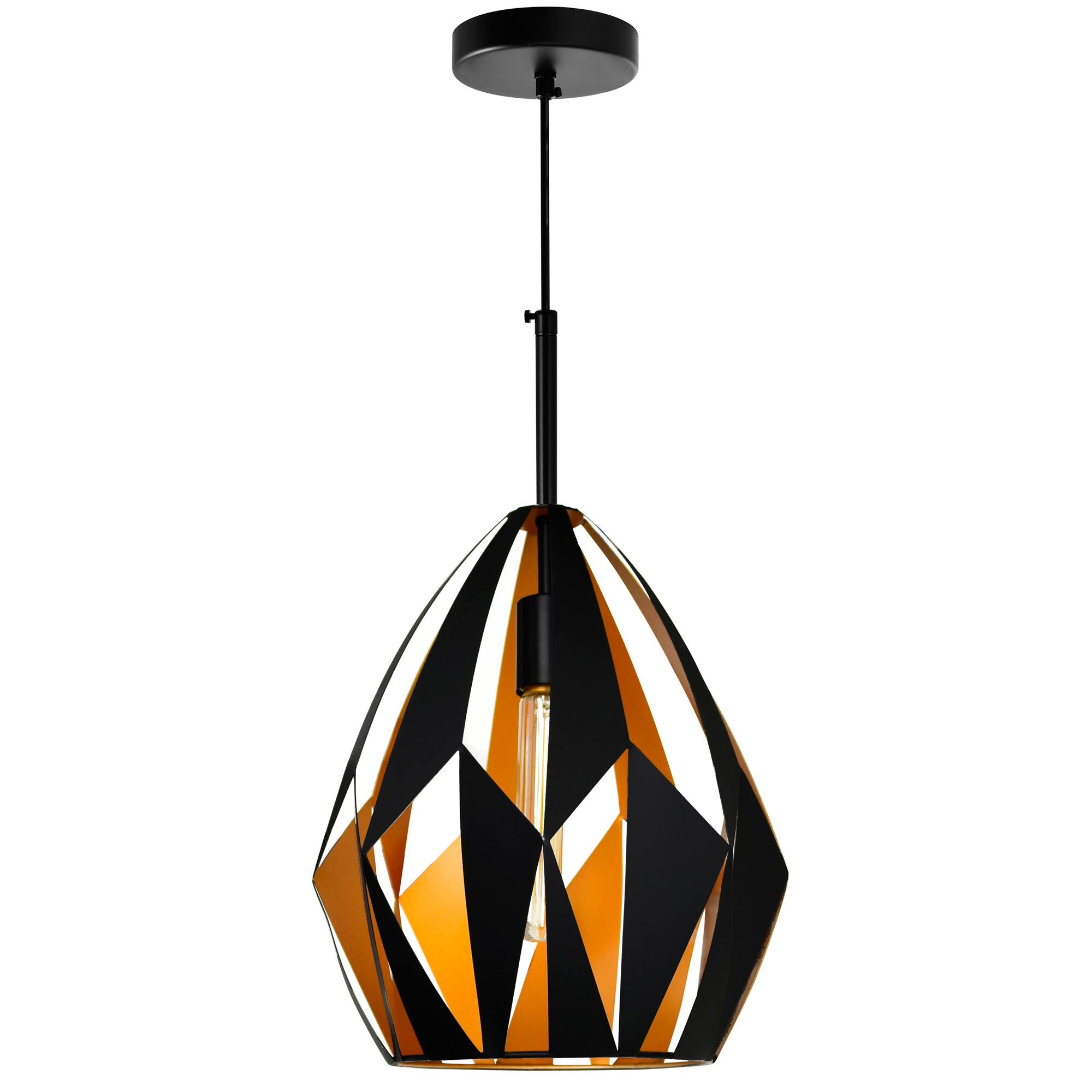 CWI Lighting Oxide 1 Light Down Pendant With Black+Copper Finish Black ...
