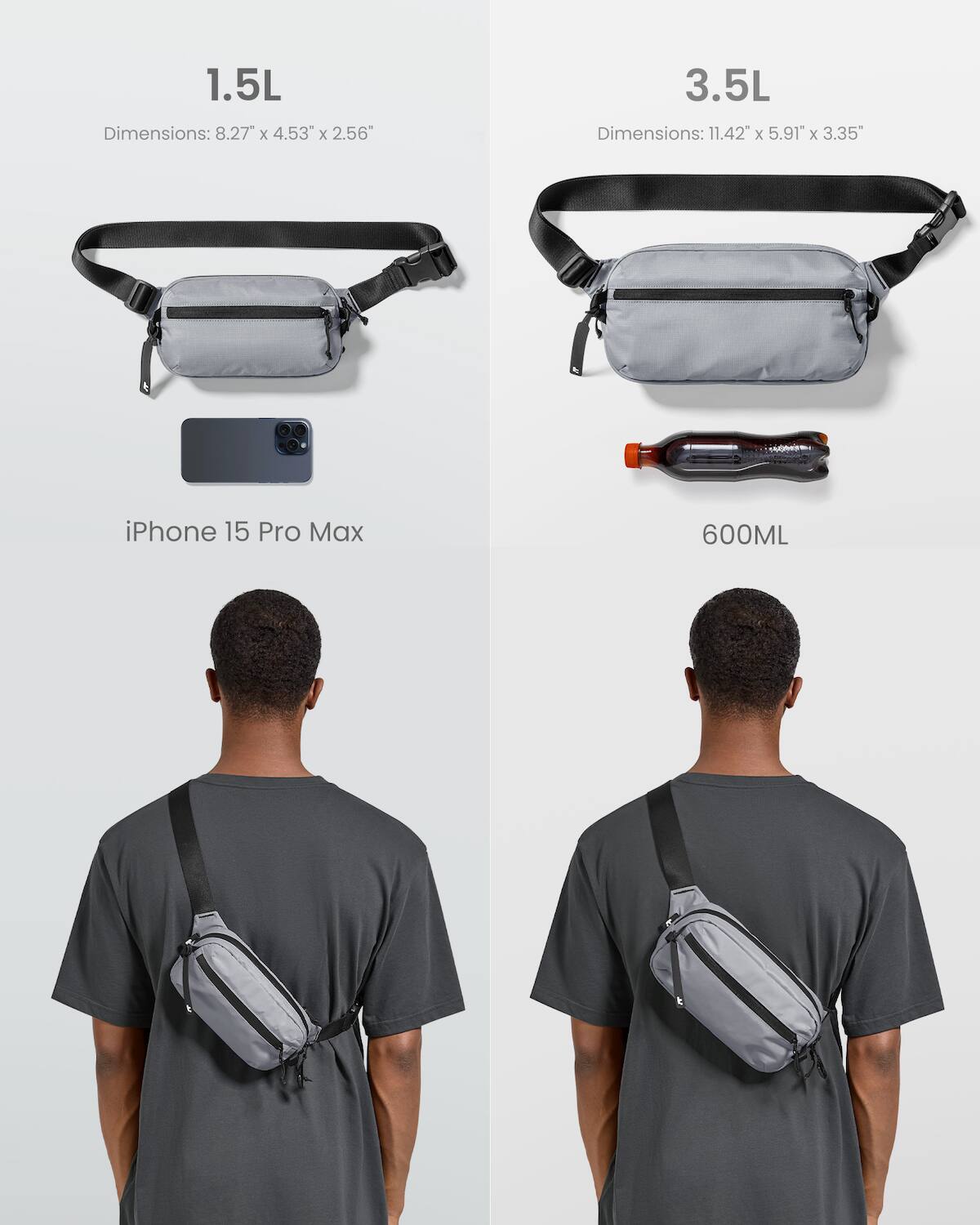 tomtoc Aviator-T33 Chest Bag Tote, 1.5L Sling Bag with RFID Blocking ...