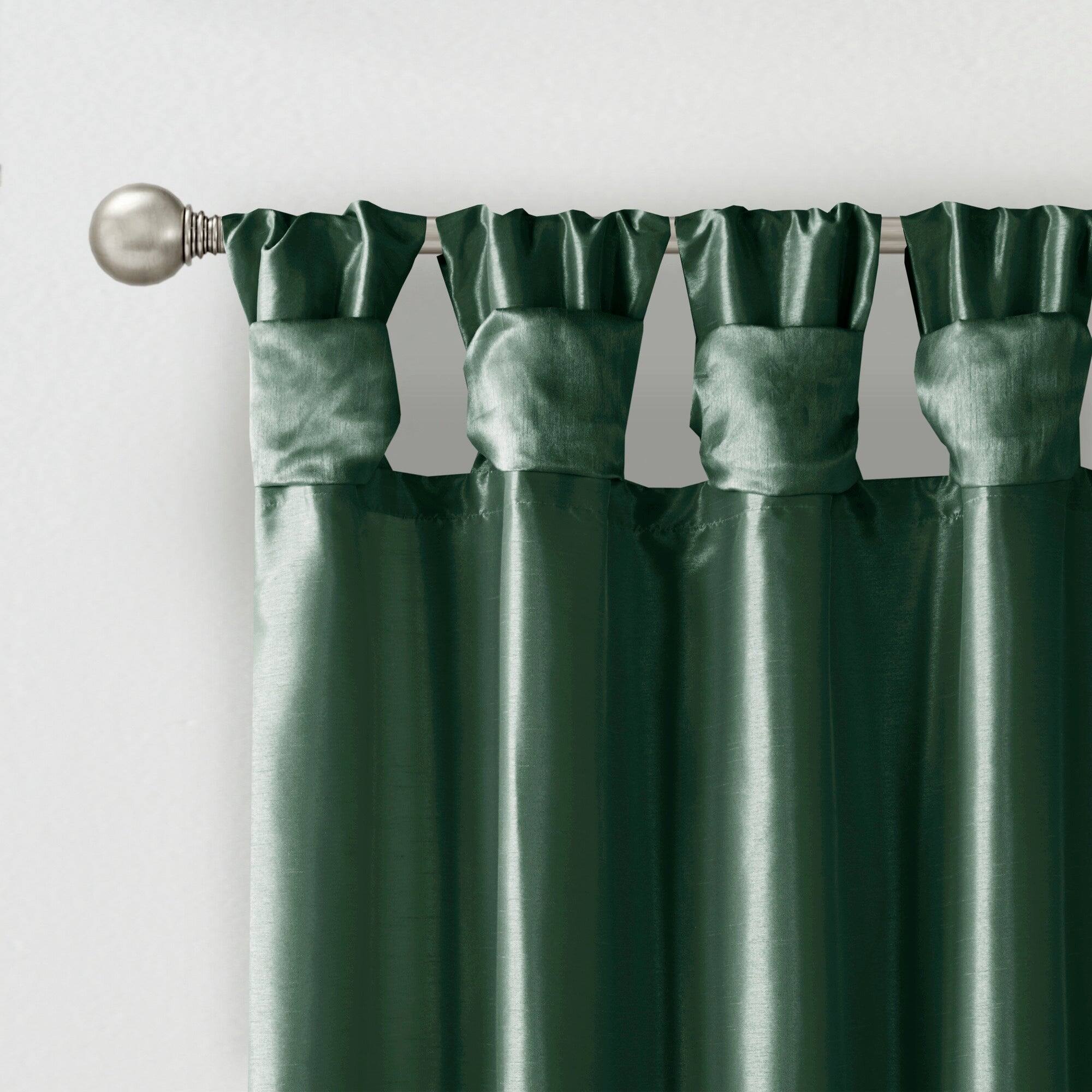 BreeBe Twist Tab Lined Window Curtain Panel 50x84' Green B035P148400 ...