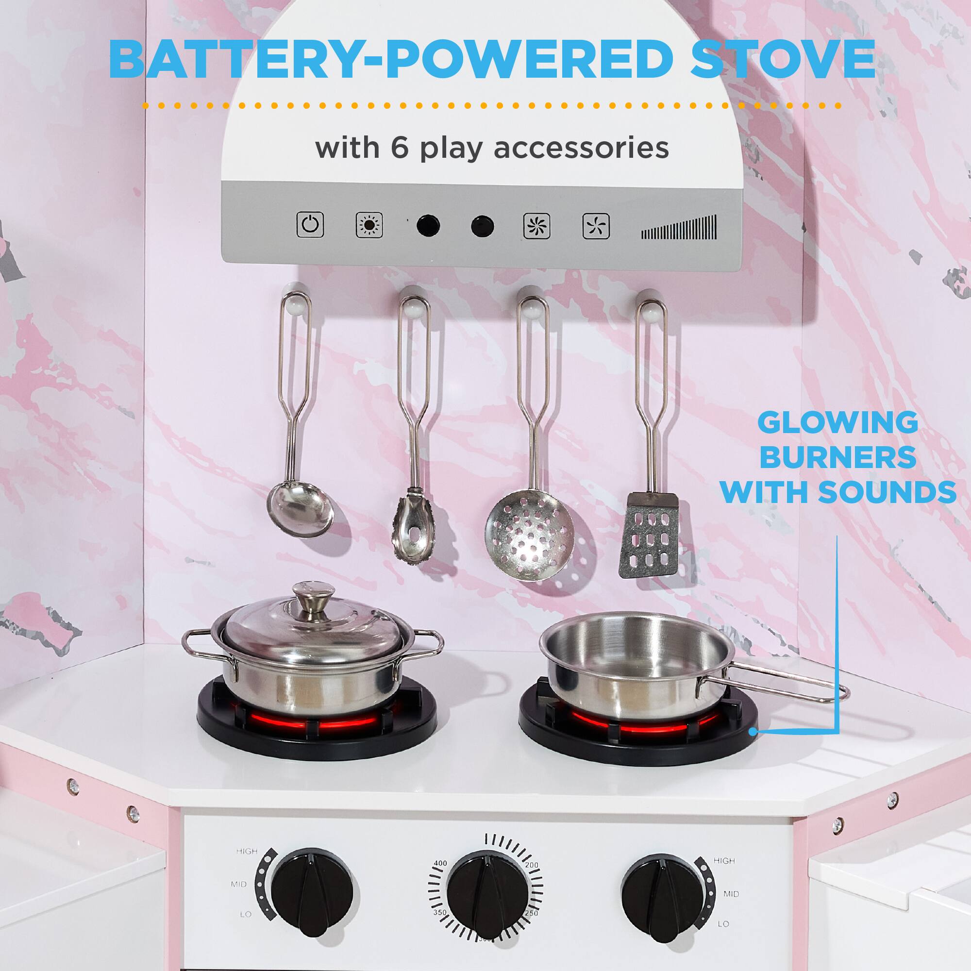 Best Choice Products Pretend Play Corner Kitchen, Interactive Wooden ...