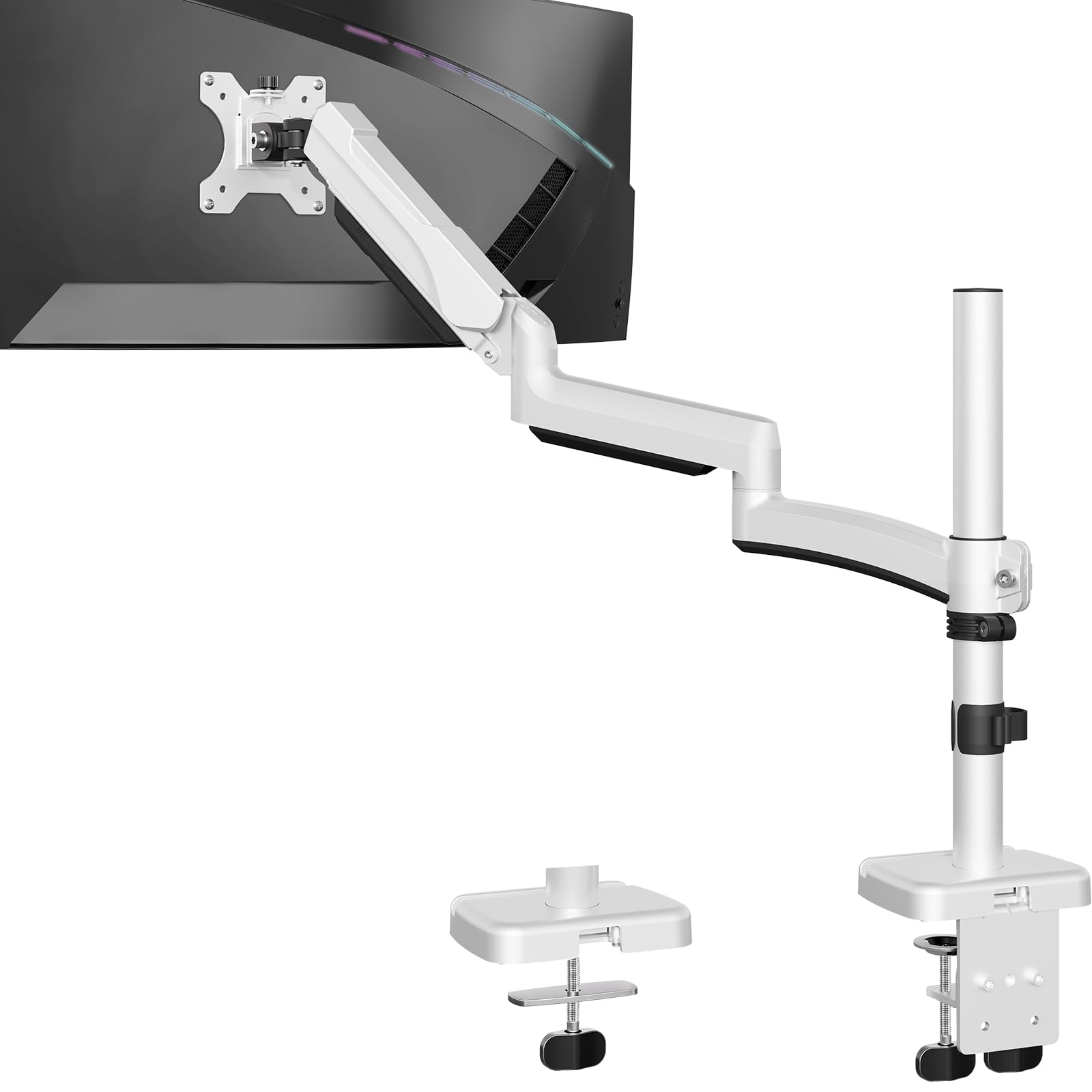 Cedar Assembly Extra Long Monitor Arm Single Desk Mount For Tall Stand ...